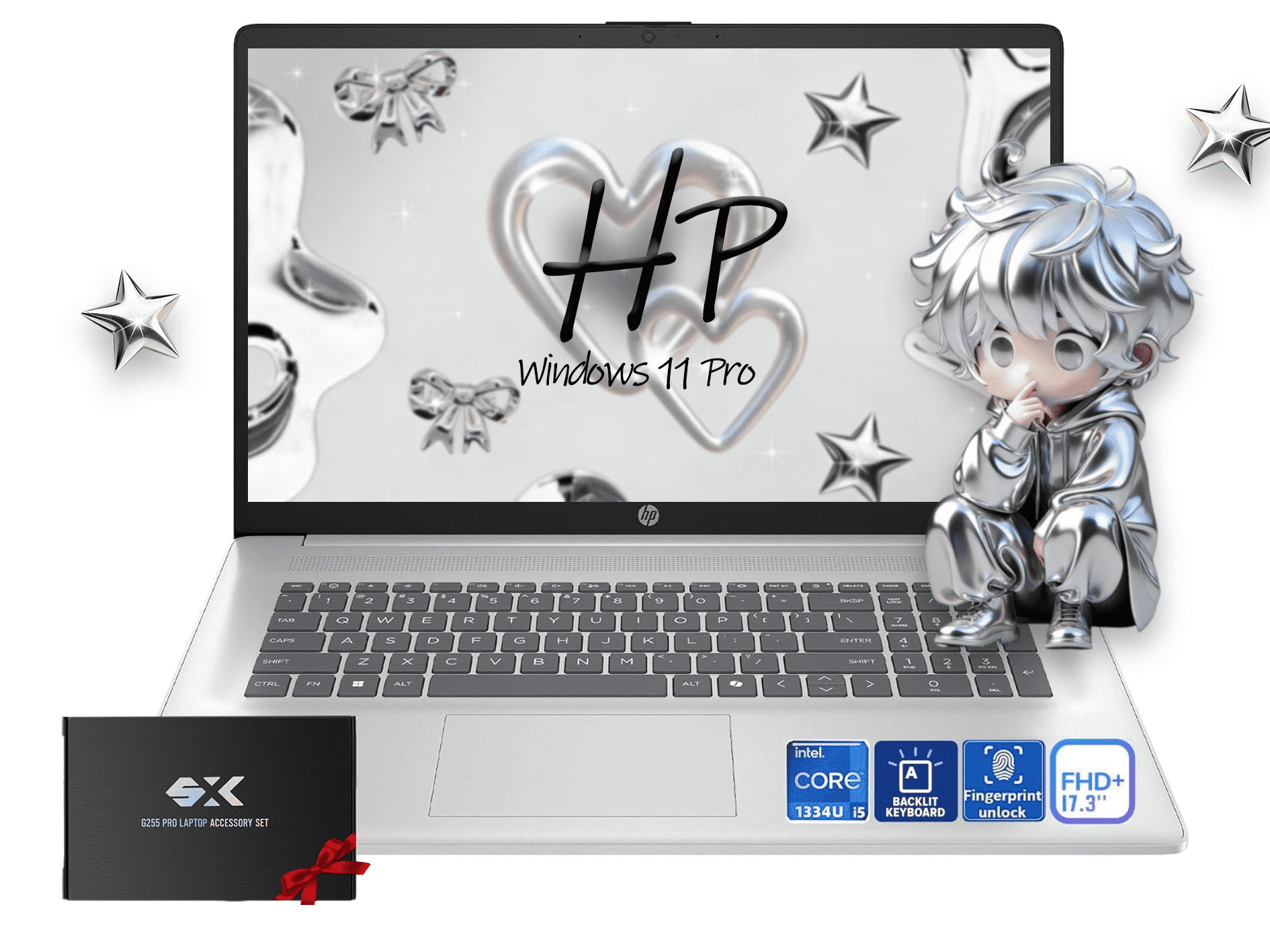 HP 17t Laptop Computer, 17.3" Display, Intel 10-Core i5-1334U, Backlit ...