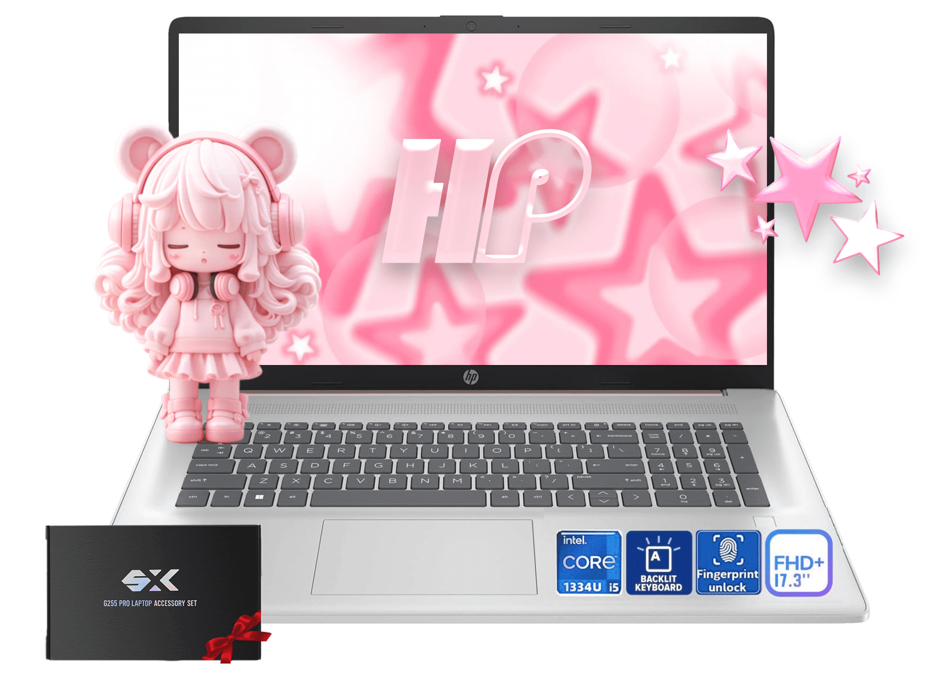 HP 17t Laptop Computer, 17.3" Display, Intel 10-Core i5-1334U, Backlit ...