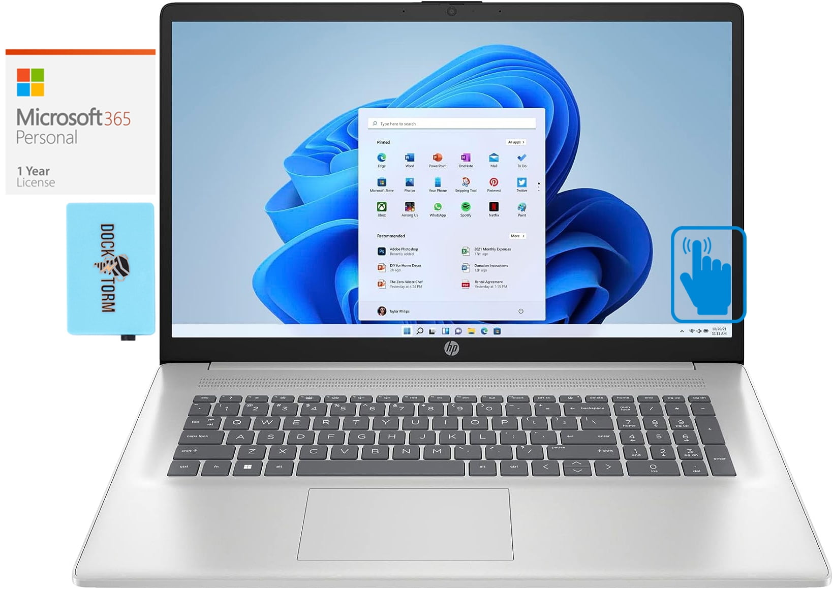 HP 17t -cn300-767K Laptop (Intel i5-1335U 10-Core, 17.3in 60 Hz Touch ...