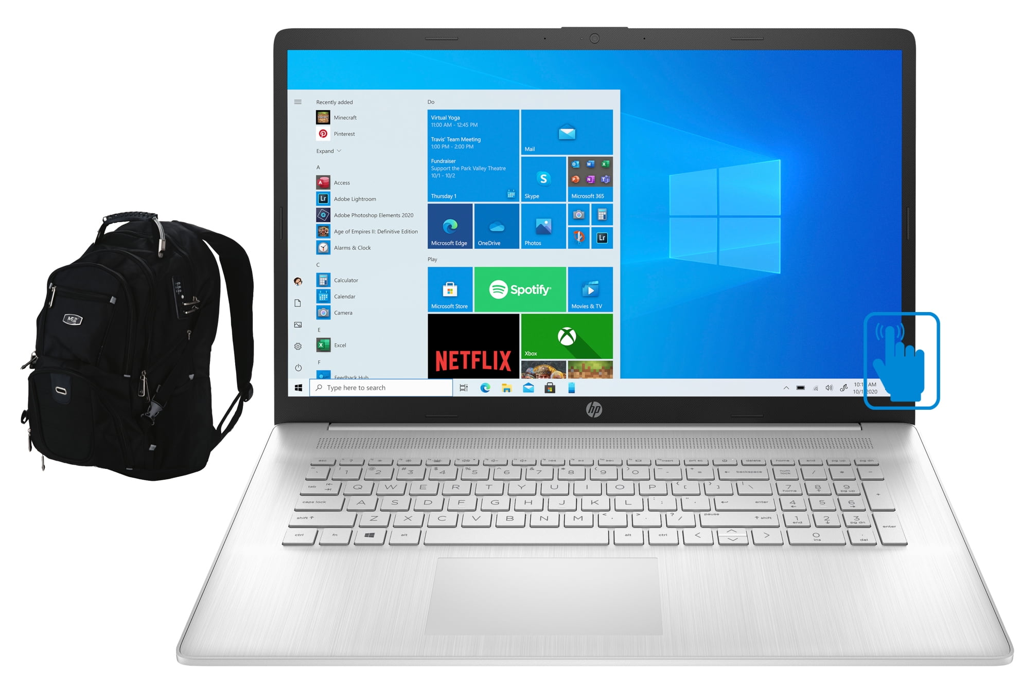 HP 17z-cp000 Home & Business Laptop (AMD Ryzen 5 5500U 6-Core, 17.3" 60Hz Touch HD+ (1600x900 ...