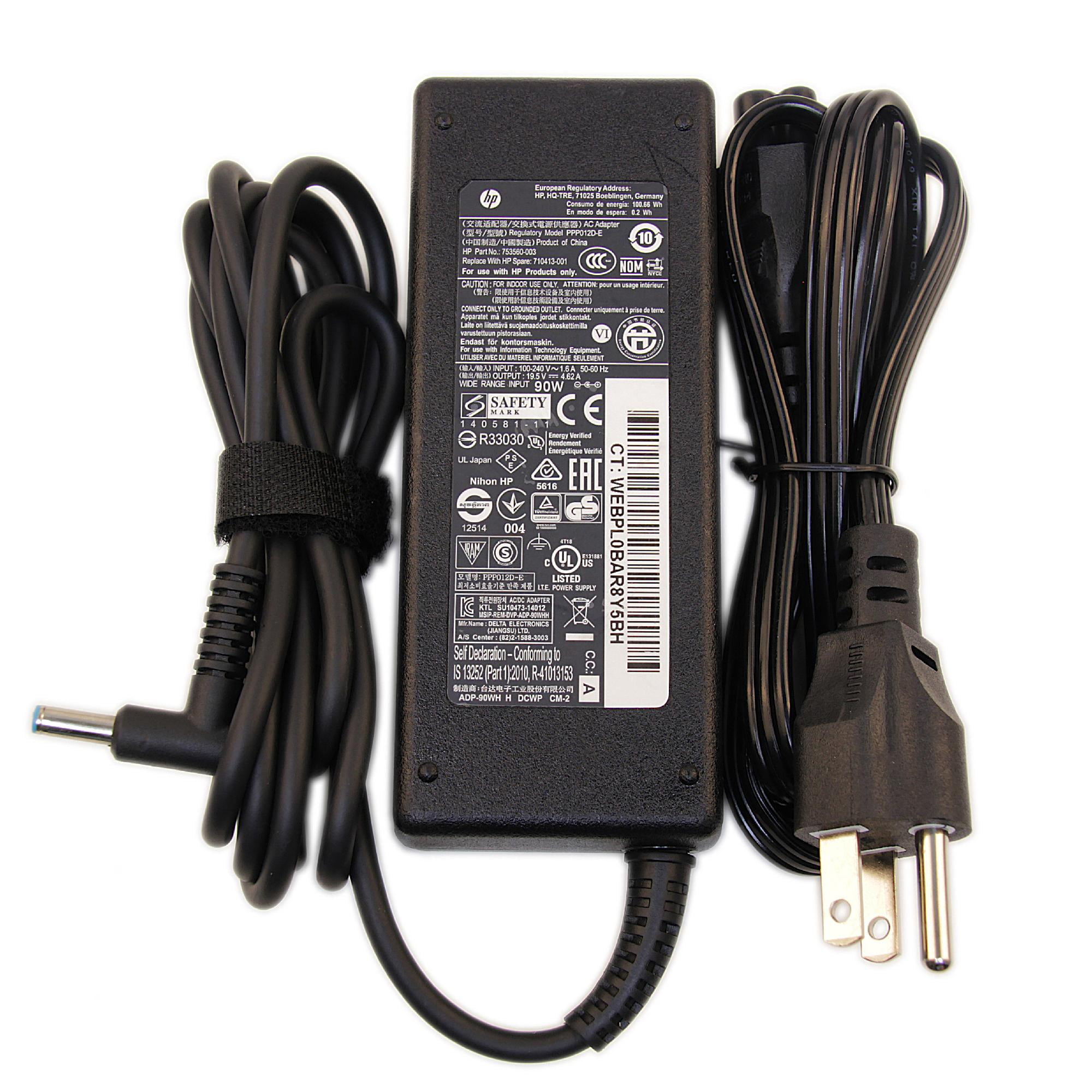 HP 19.5V 4.62A 90W 4.5mm Small-Tip Smart AC Adapter Laptop Charger ...