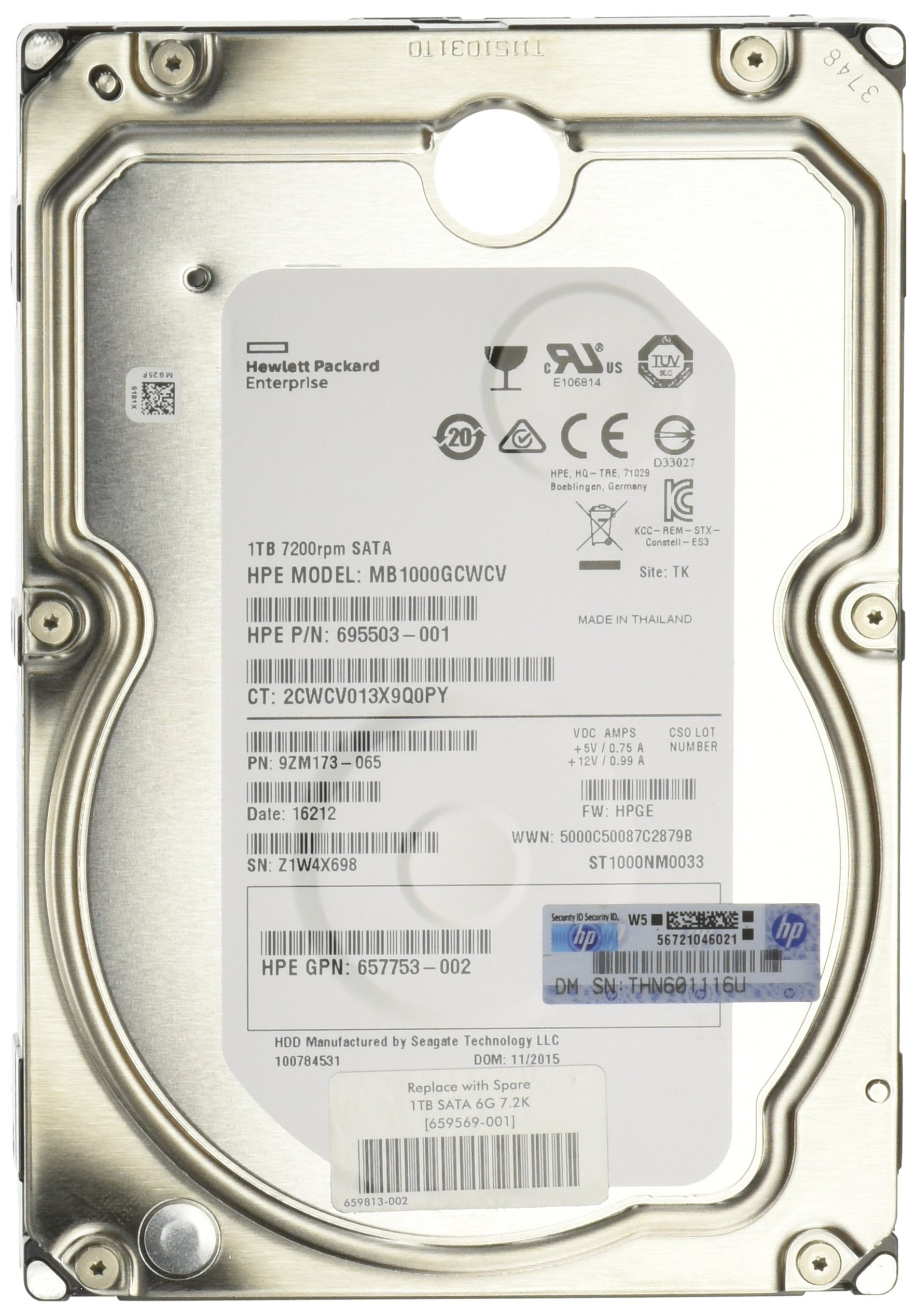 HP 1TB 18 MB Cache 3.5-Inch Internal Bare or OEM Drive 659337-B21 ...