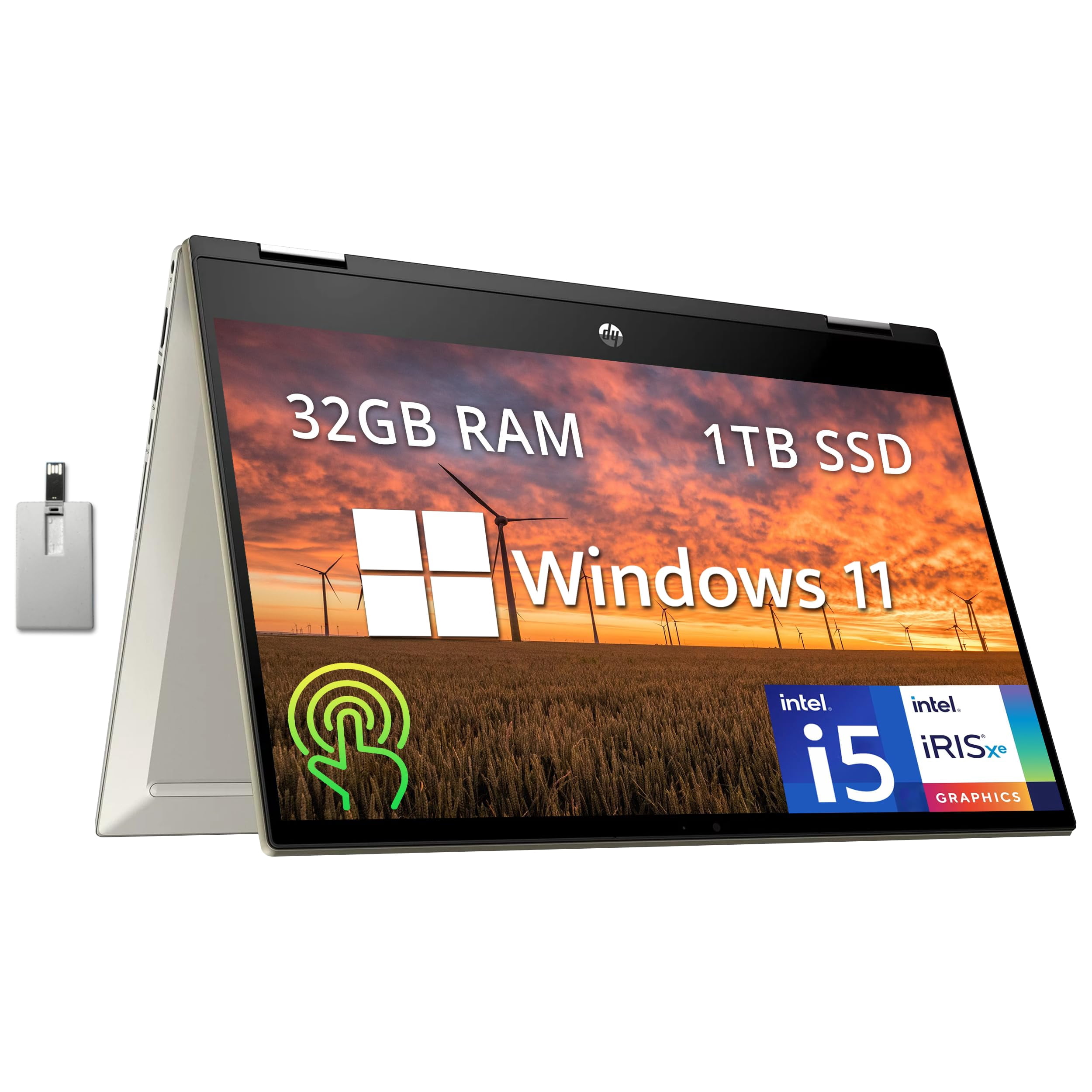 HP 2021 Pavilion x360 2-in-1 14" FHD Touchscreen Laptop Computer, Intel ...