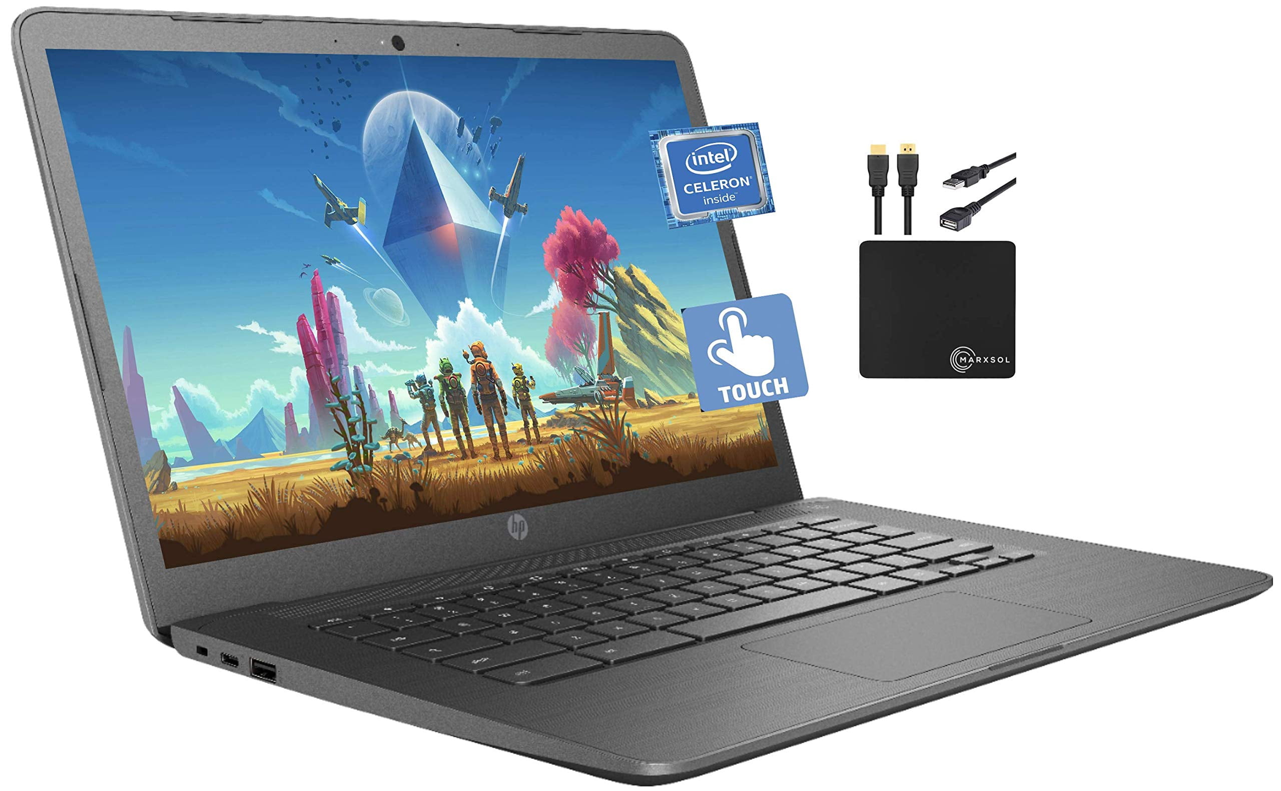 HP 2021 Premium Chromebook 14" HD Touchscreen Laptop, Intel Celeron ...