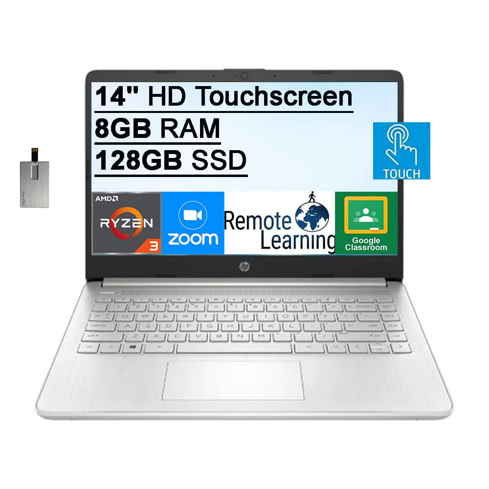 HP 2022 14" HD Touchscreen Laptop Computer, AMD Ryzen 3-3250U Processor ...