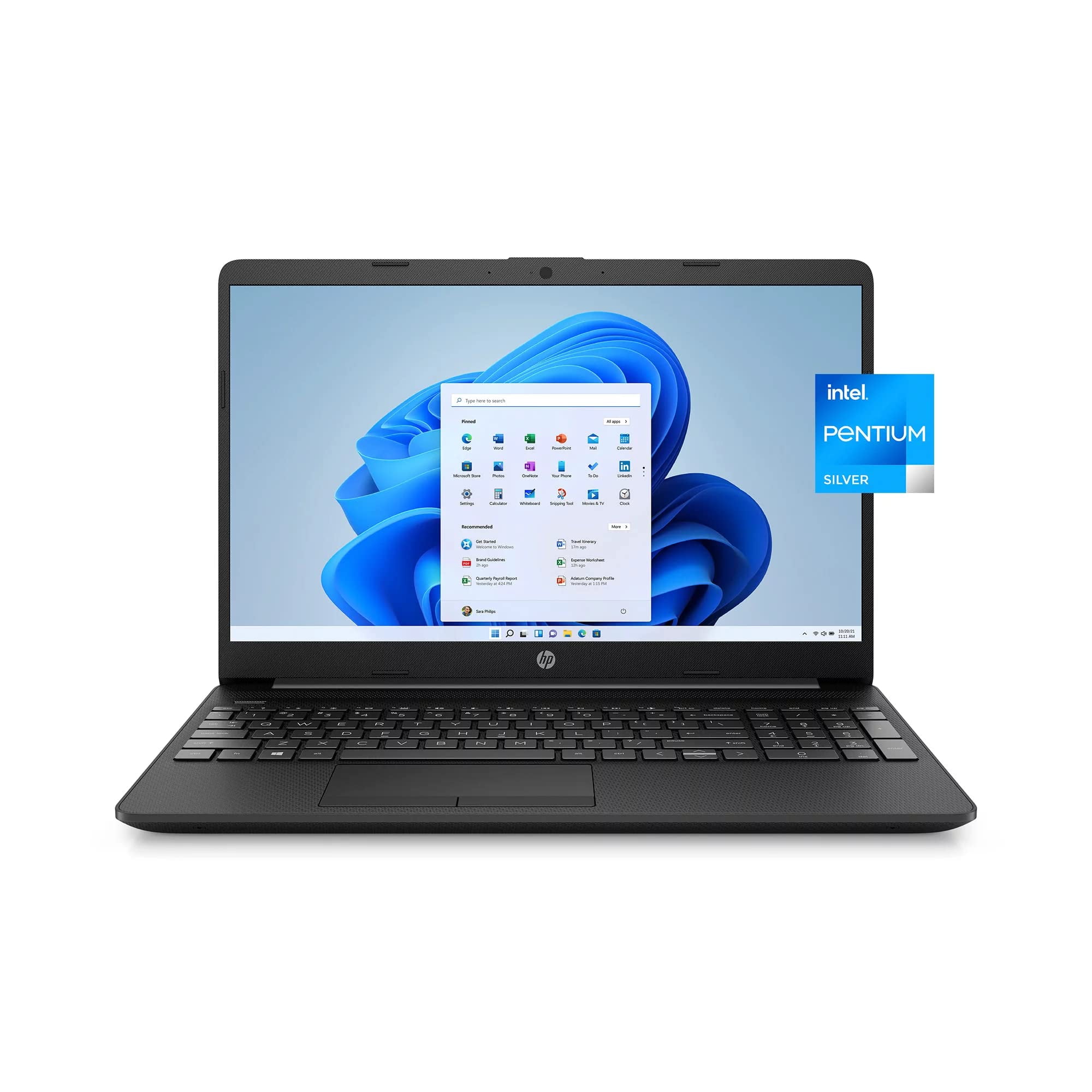 HP 2022 15.6" HD Laptop, Intel Pentium N5030 Processor, 4GB RAM, 128GB ...