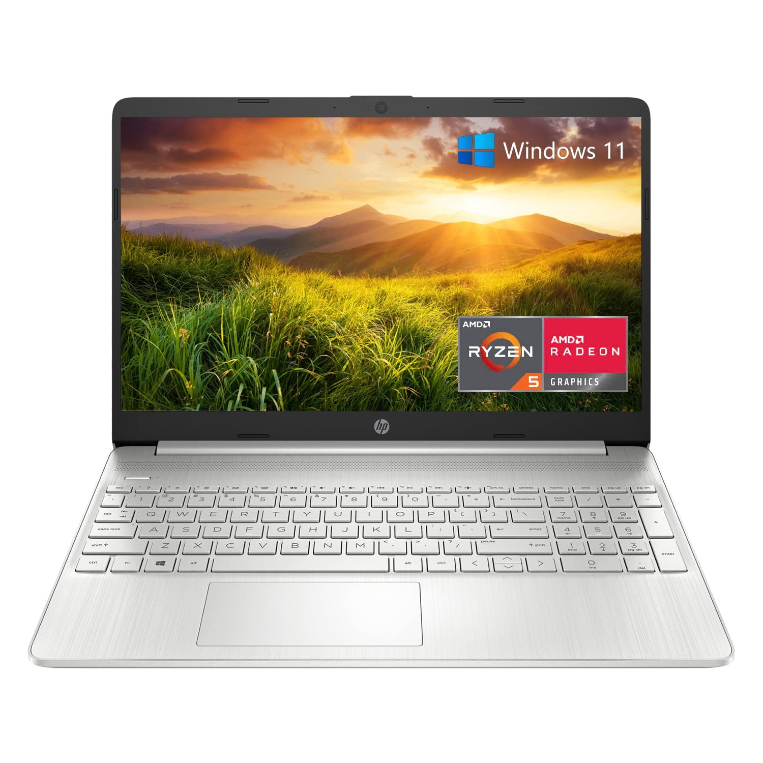 HP 2022 15 Laptop, 15.6" Full HD Display, AMD Ryzen 5 5500U Hexa-Core ...