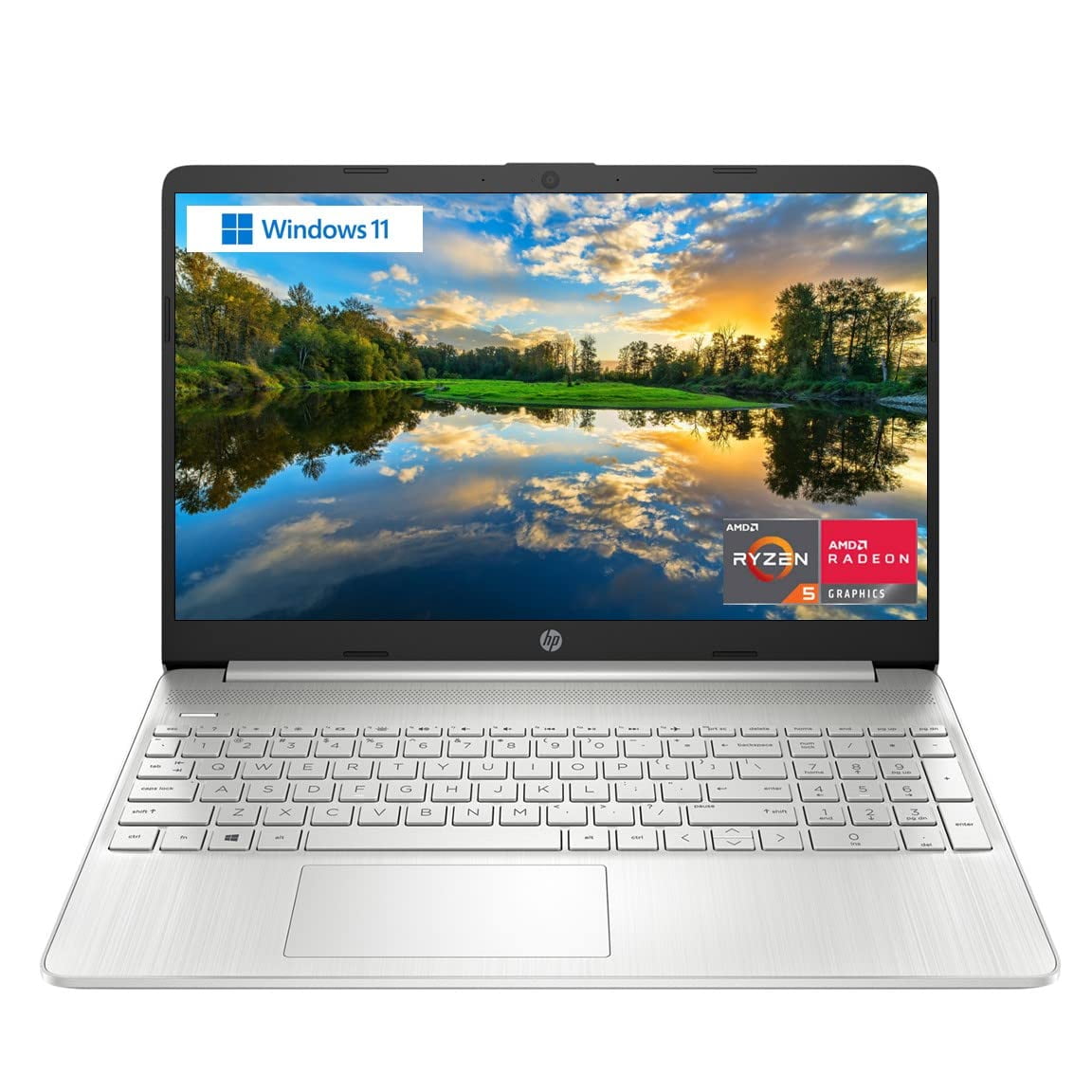 HP 2022 15 Laptop, 15.6" Full HD Display, AMD Ryzen 5 5500U Hexa-Core ...