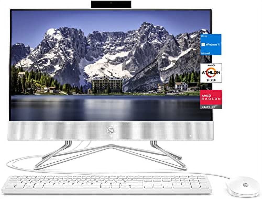 HP 2022 Newest All-in-One Desktop, 21.5" FHD Display, AMD Athlon Silver ...