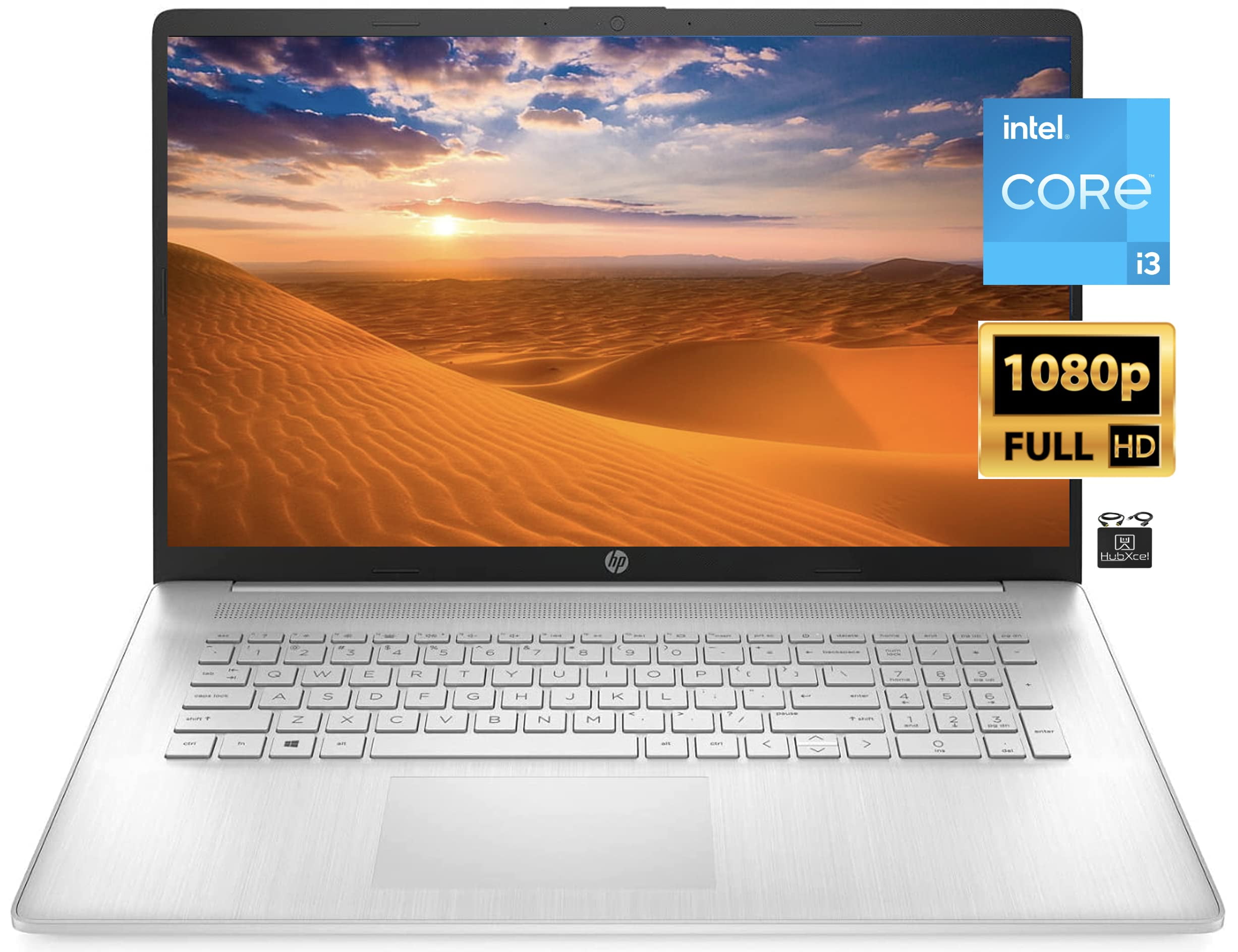 HP 2022 Pavilion 17.3" FHD IPS Laptop Computer, Intel Dual Core i3 ...