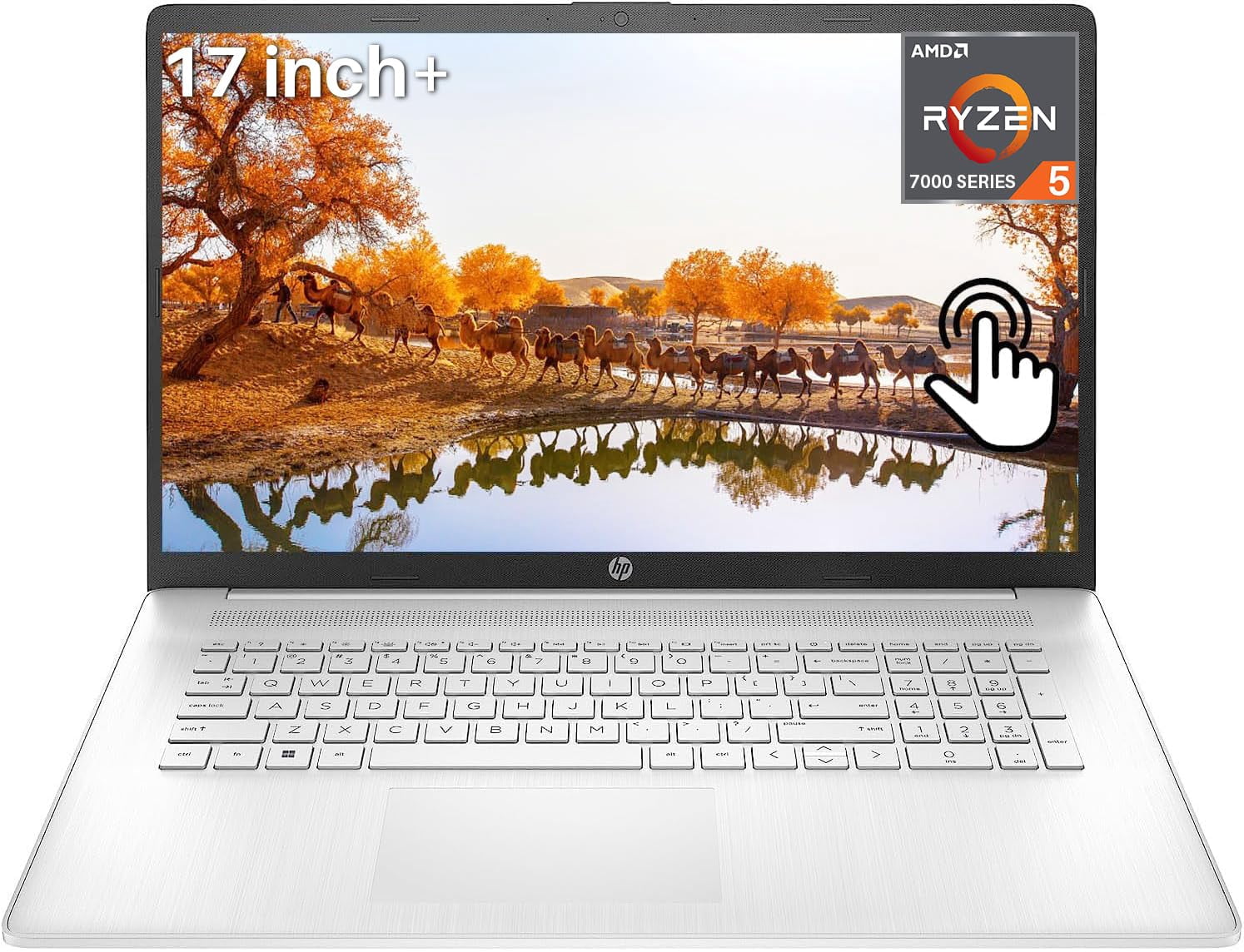 HP 2023 Newest Touchscreen Business Laptop, 17.3 Inch HD+ Display, AMD ...
