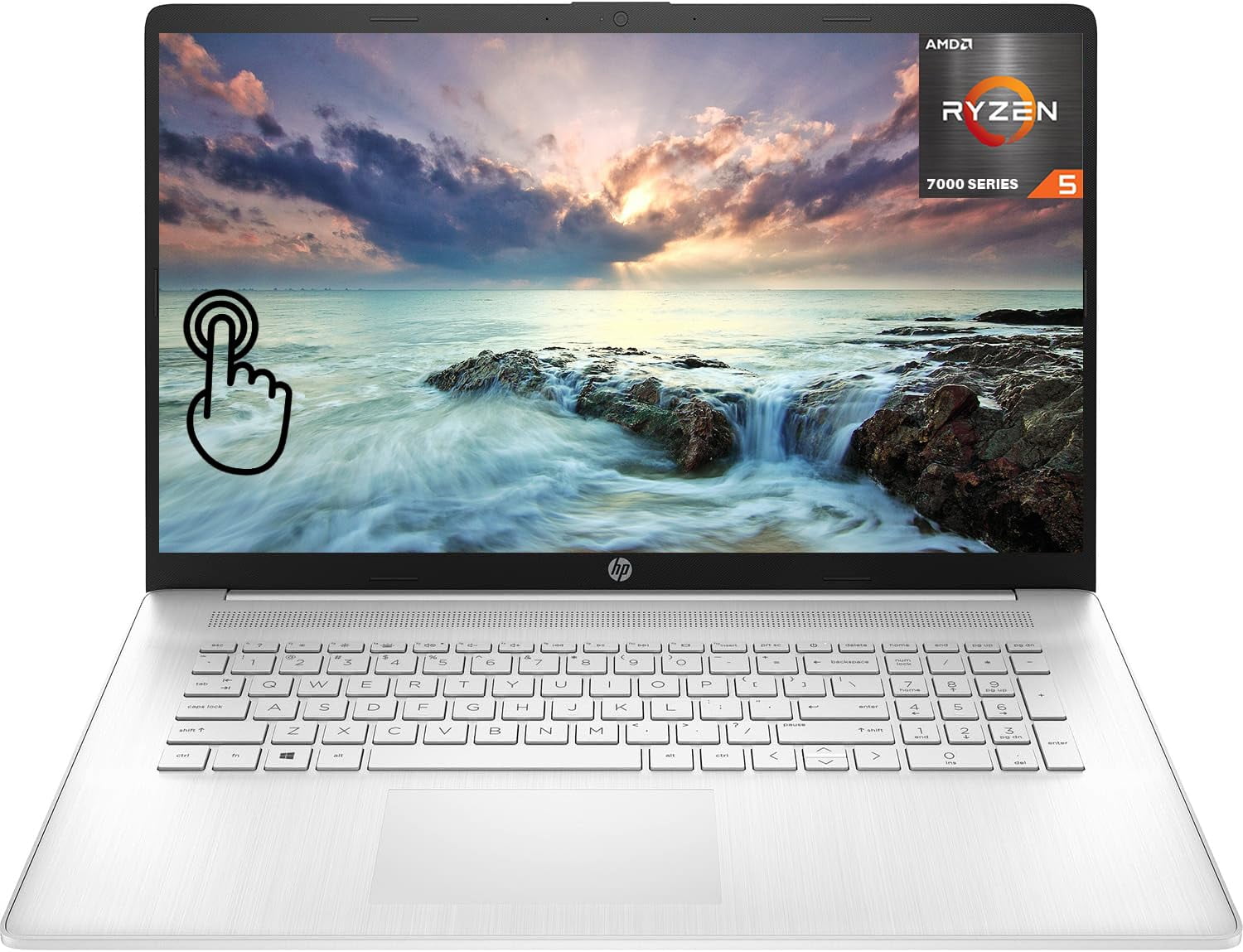 HP 2023 Touchscreen Laptop,17.3 Inch HD+ Display,AMD Ryzen 5 7530U (6 ...