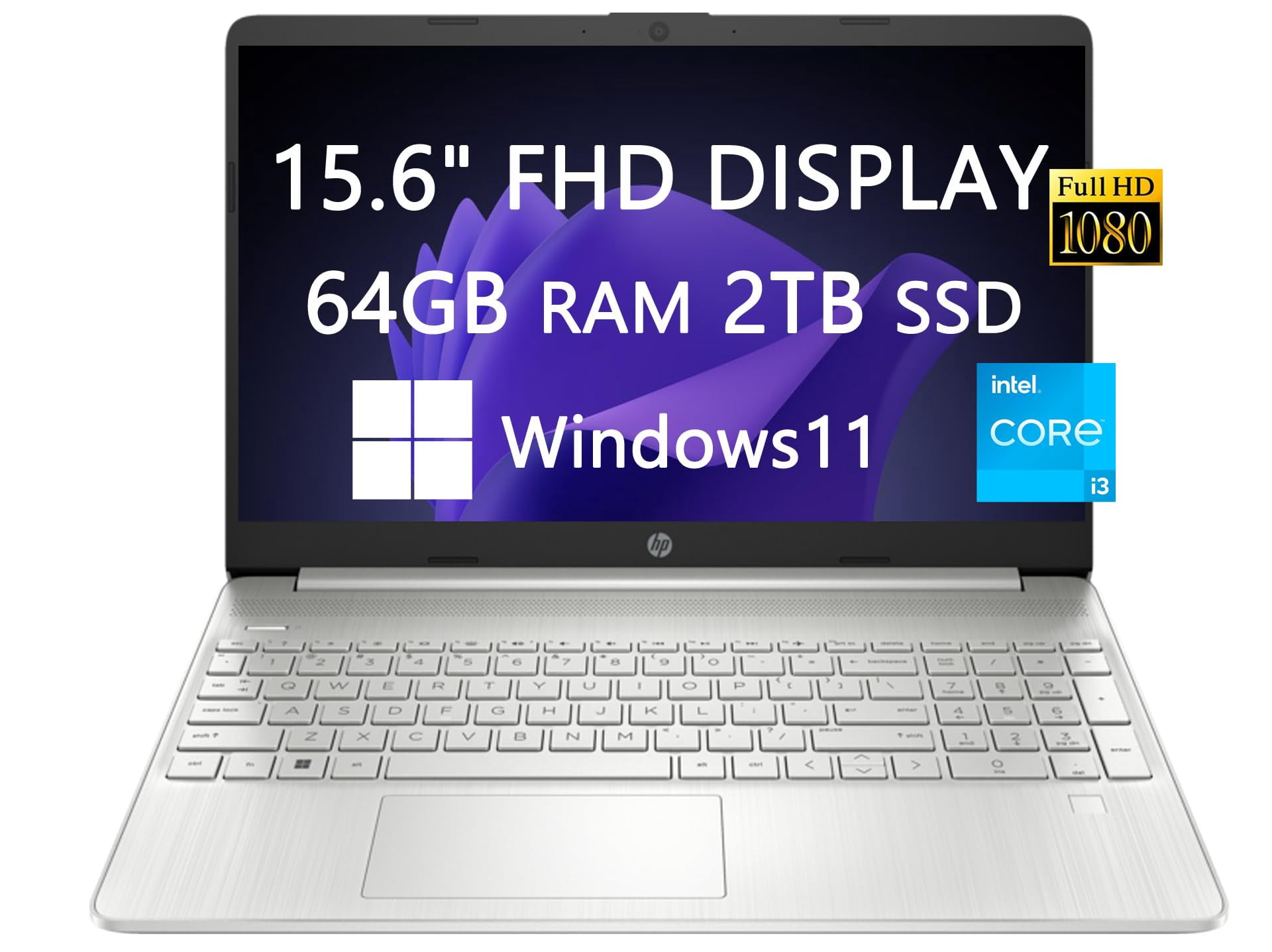 HP 2023 Upgrade 15.6 FHD Laptop, Intel Core i3-1215U Processor, 64GB ...