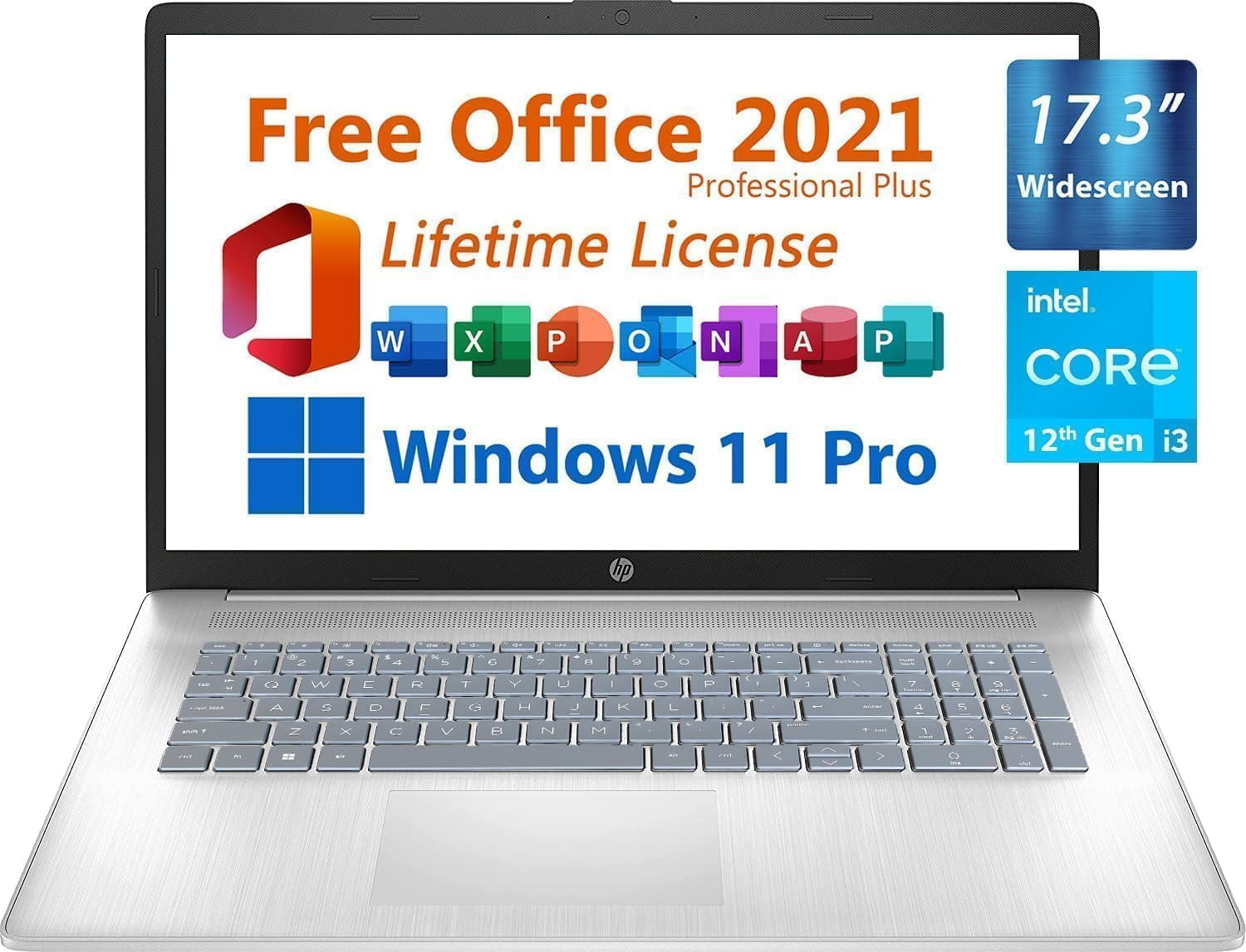 HP 2024 17.3" Business & Student Laptop, Widescreen FHD Display, Free ...