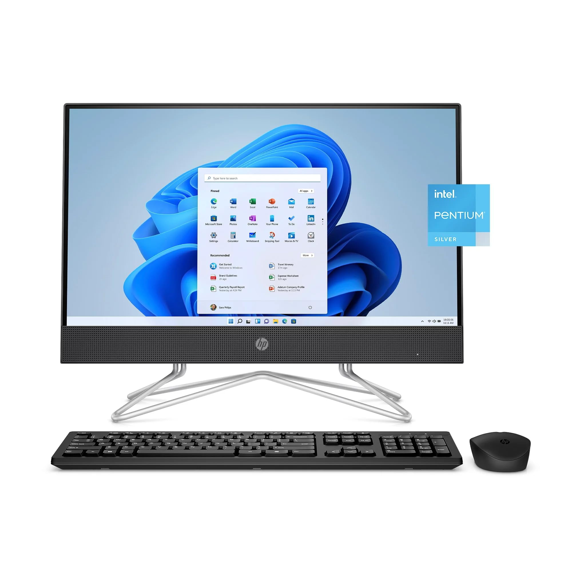 HP 2024 21.5" FHD All-in-One Desktop Intel 4-Core Pentium Silver J5040 ...