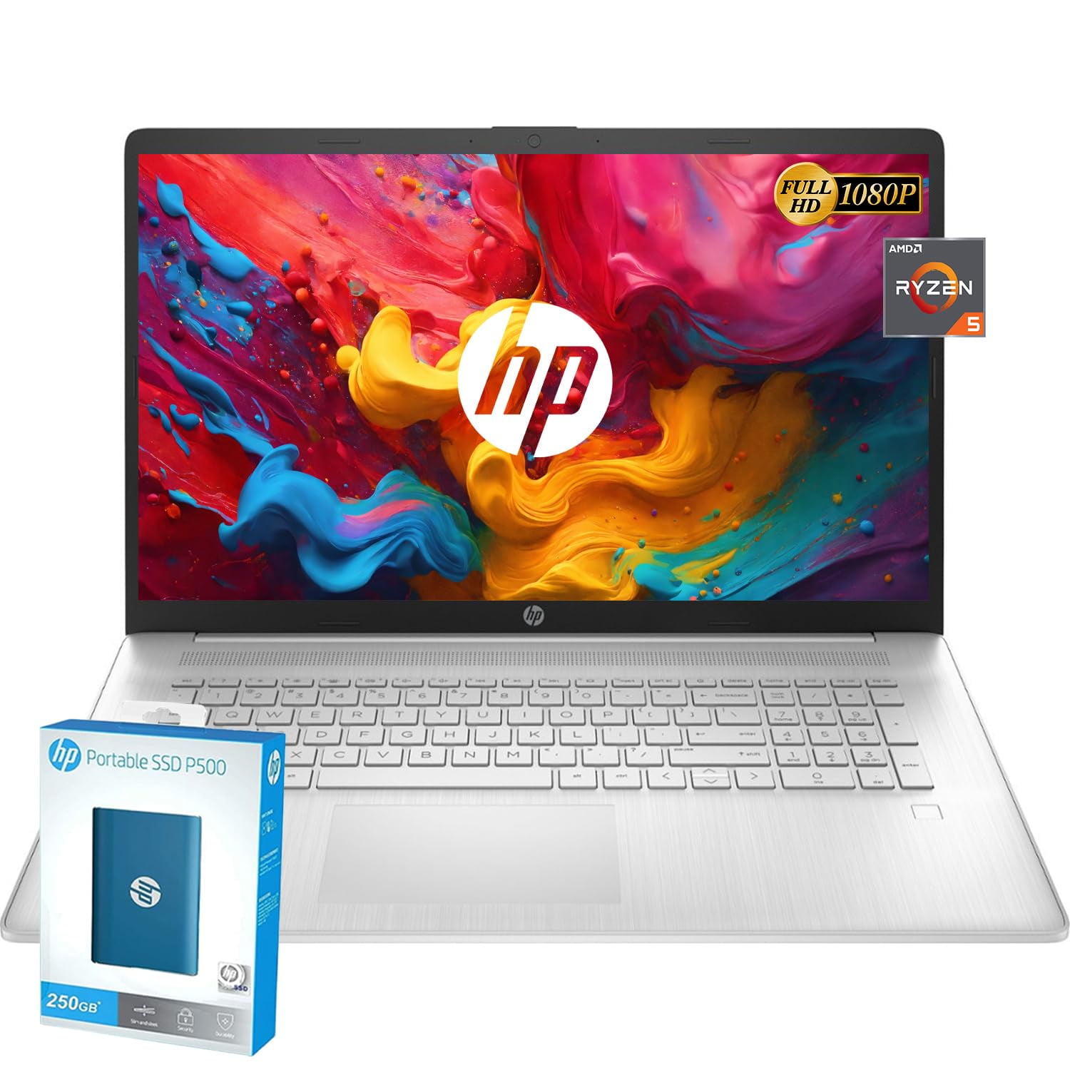 HP 2024 New 17 inch Laptop, AMD Ryzen 5 5500U 6-Cores Processor(Beat i7 ...