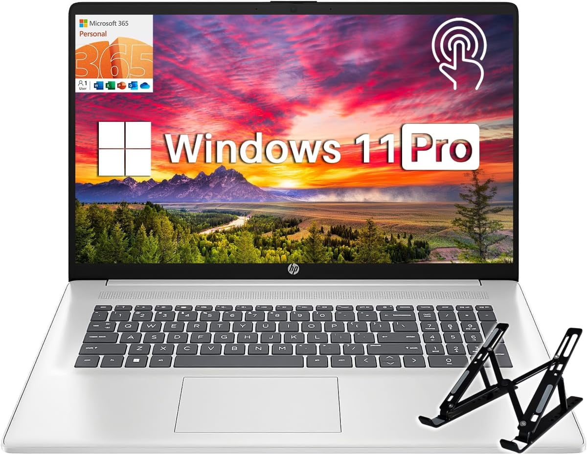HP 2024 Newest Business Laptop, 17.3" HD+ Touchscreen Display, Intel Pentium Silver N5030, 16GB ...