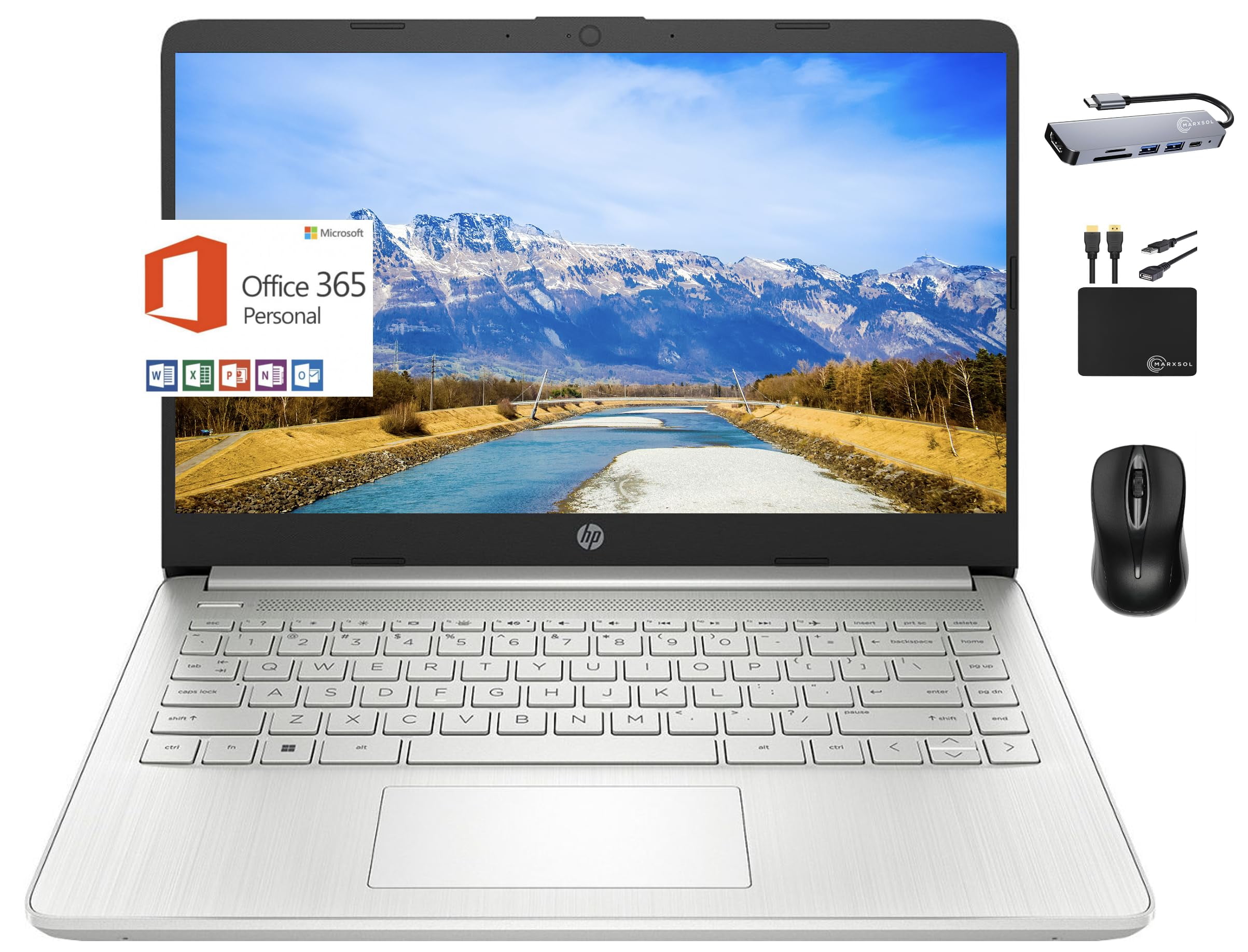 HP 2024 Premium 14" Micro-Edge Portable Laptop Student Business, Intel Quad-Core N4120, 4GB RAM ...