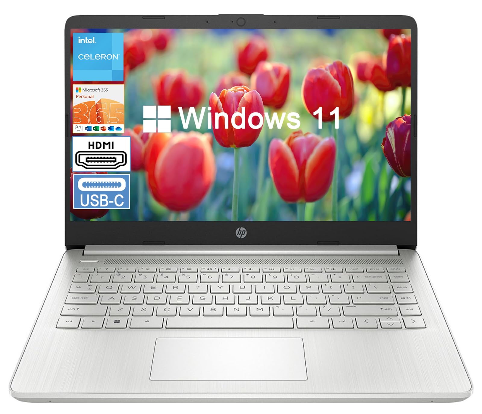HP 2024 Stream 14" HD BrightView Laptop, Intel Celeron N4020 Processor ...
