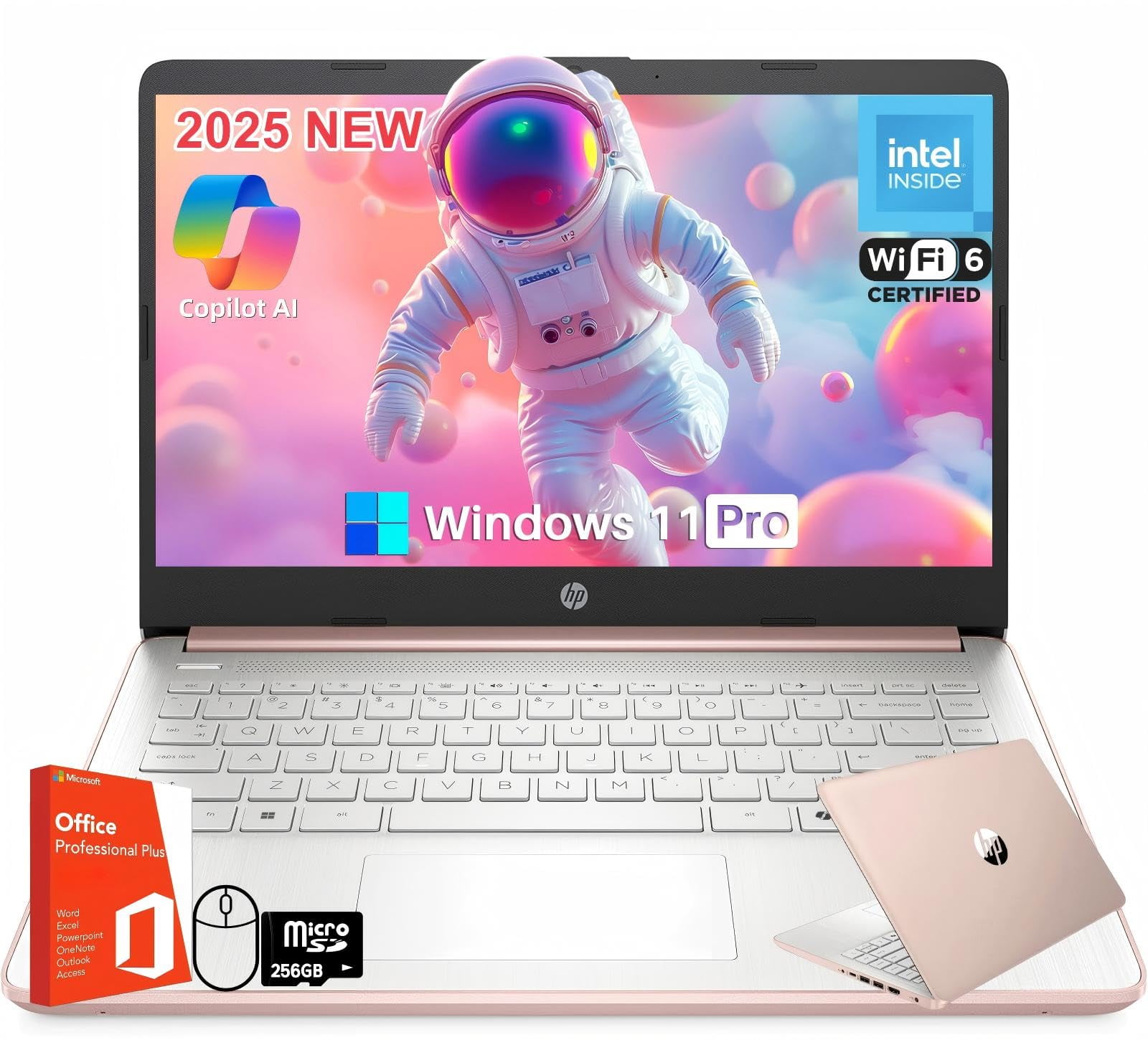 HP 2025 14 Inch Laptop Computer, Office Lifetime License, Intel ...