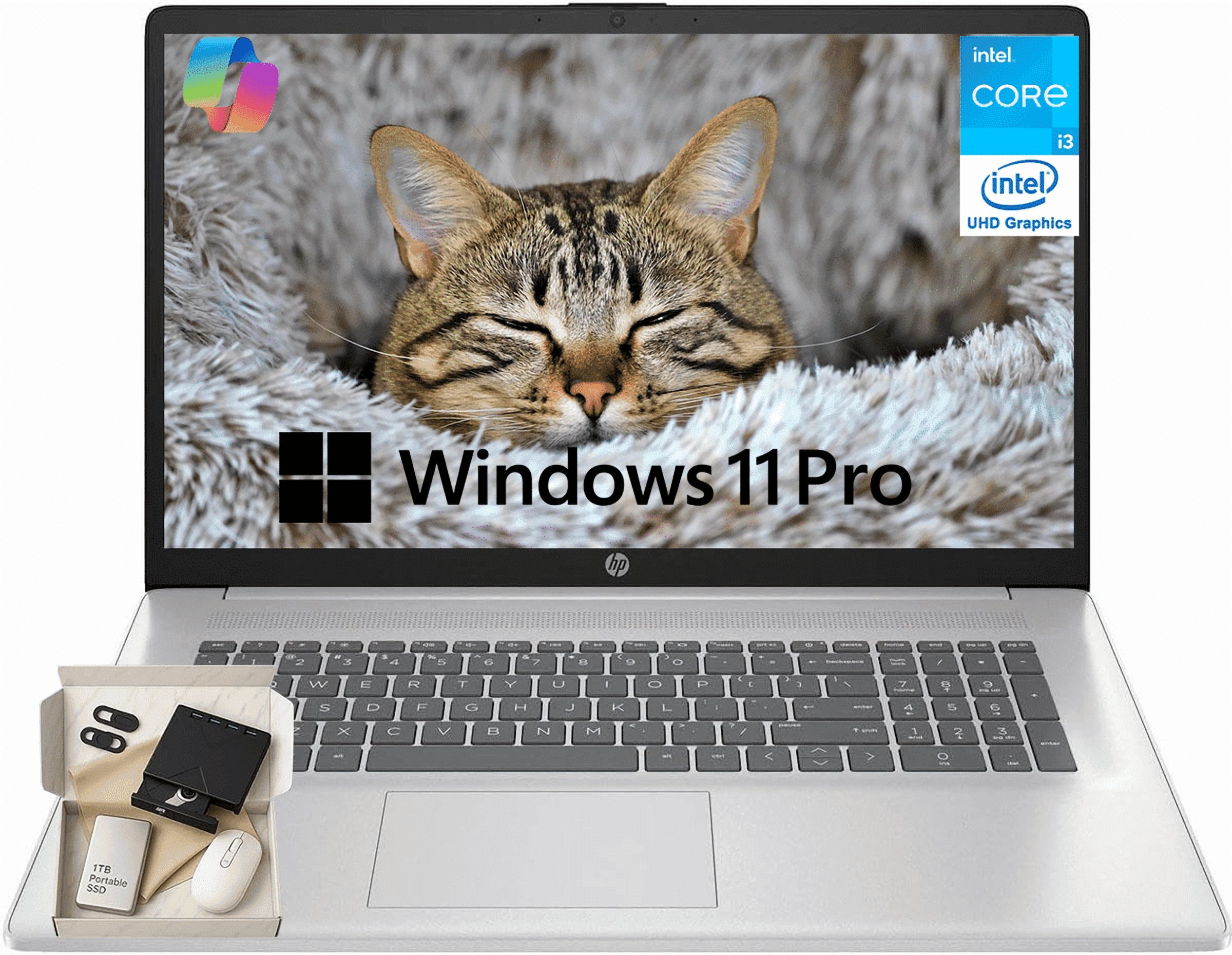 HP 17.3" Laptop Compurter for Business & Student , 8-Cores Intel i3 ...