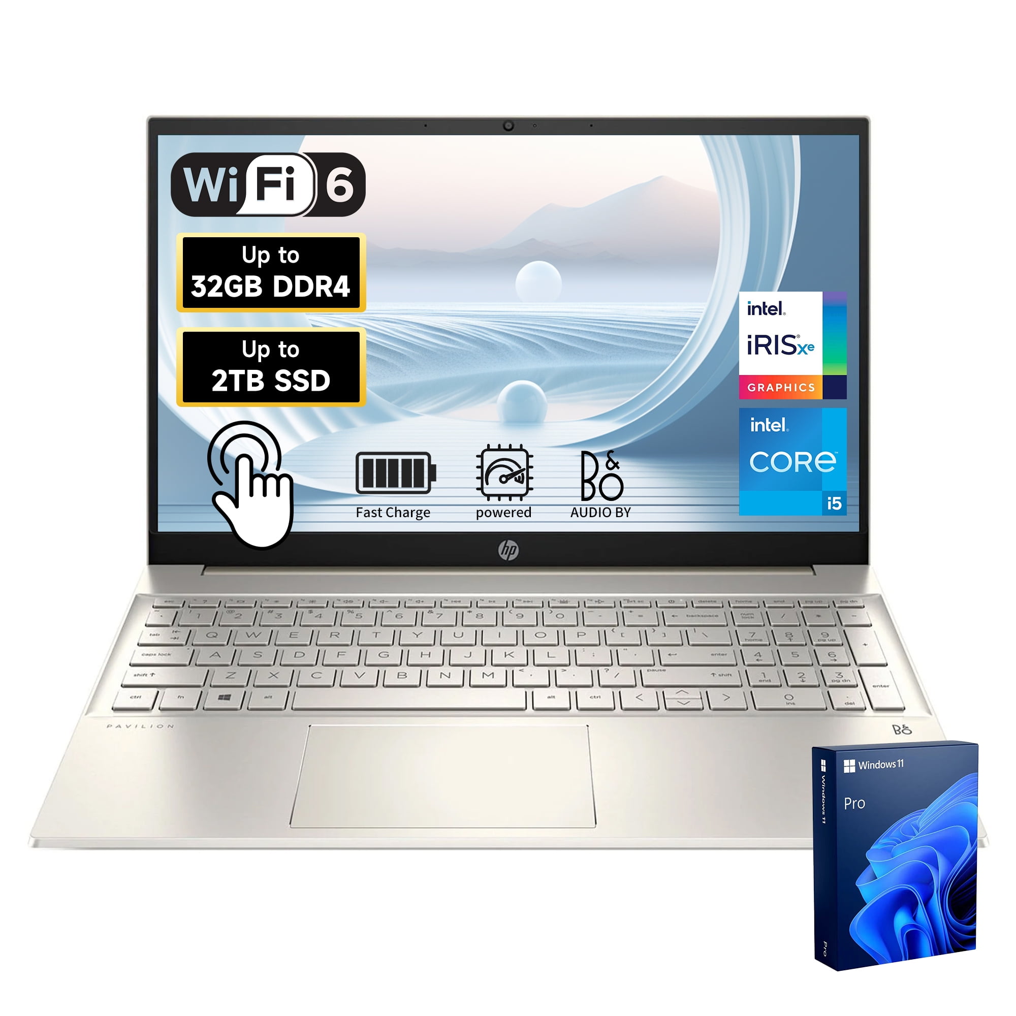 HP 2025 Pavilion 15 AI-Driven Productivity Business Laptop, 15.6" FHD 1920*1080 Touchscreen ...