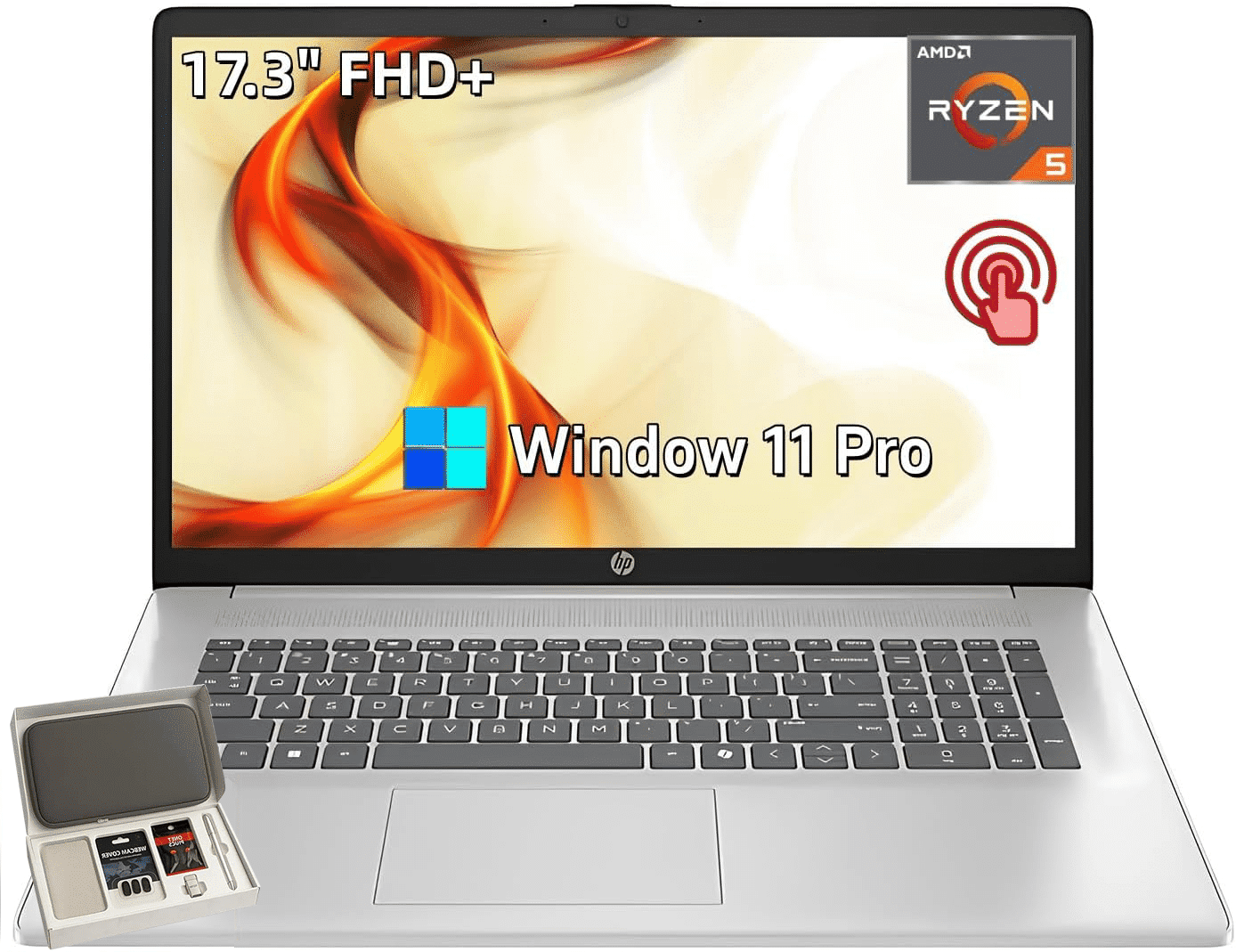 HP Touchscreen Laptop, 17.3" HD+ 250nit, AMD Ryzen 5 7430U(Up to 4.3 ...