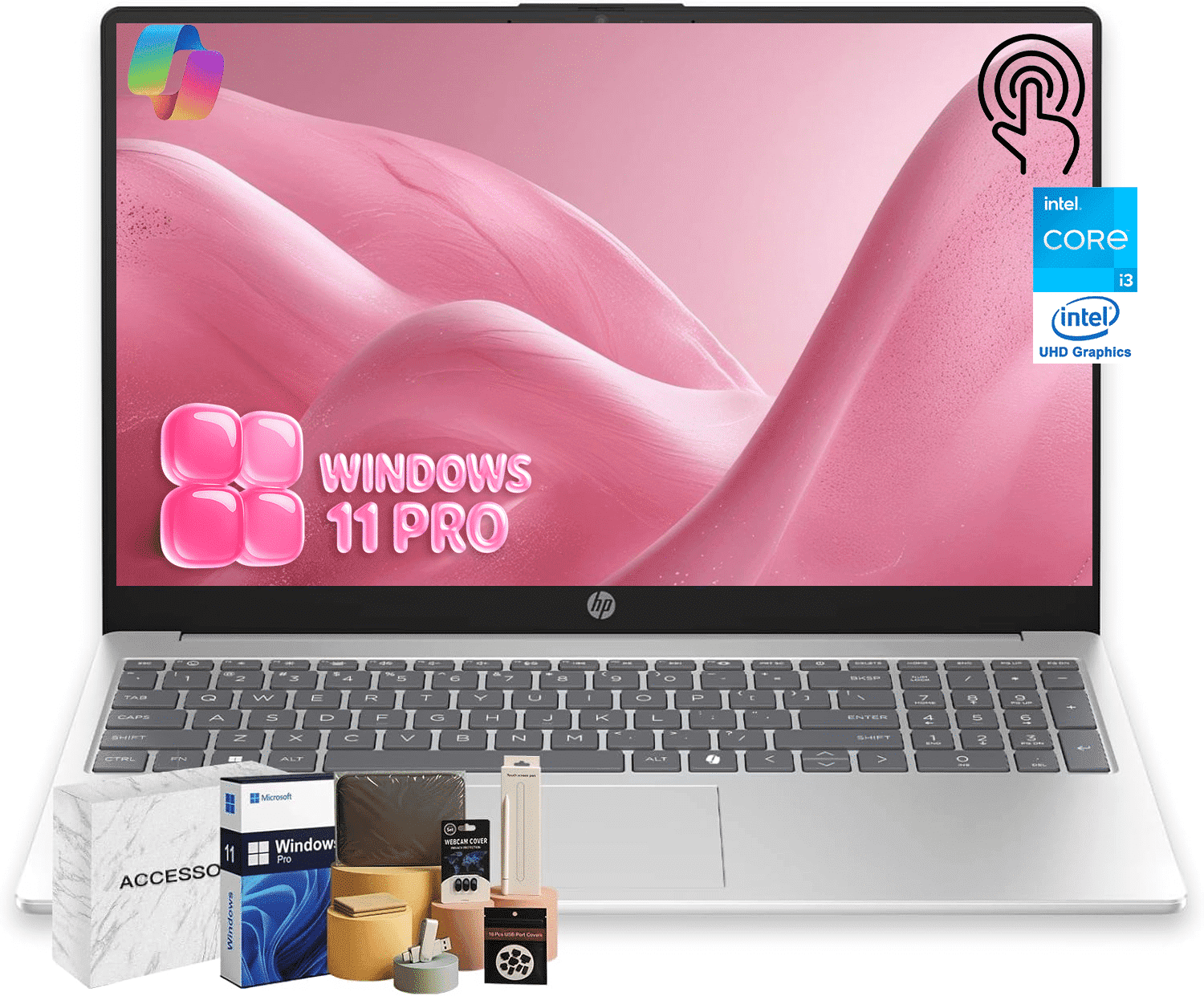 HP Touchscreen Laptop, Intel i3-1315U(Up to 4.5GHz), 16GB RAM, 1 TB SSD, 15.6" 250 nits Anti ...