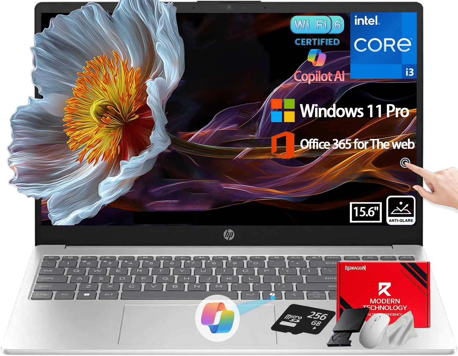 HP 2026 15.6" Touchscreen Laptop Computer, Intel 6-Core i3-1315U, 16GB ...