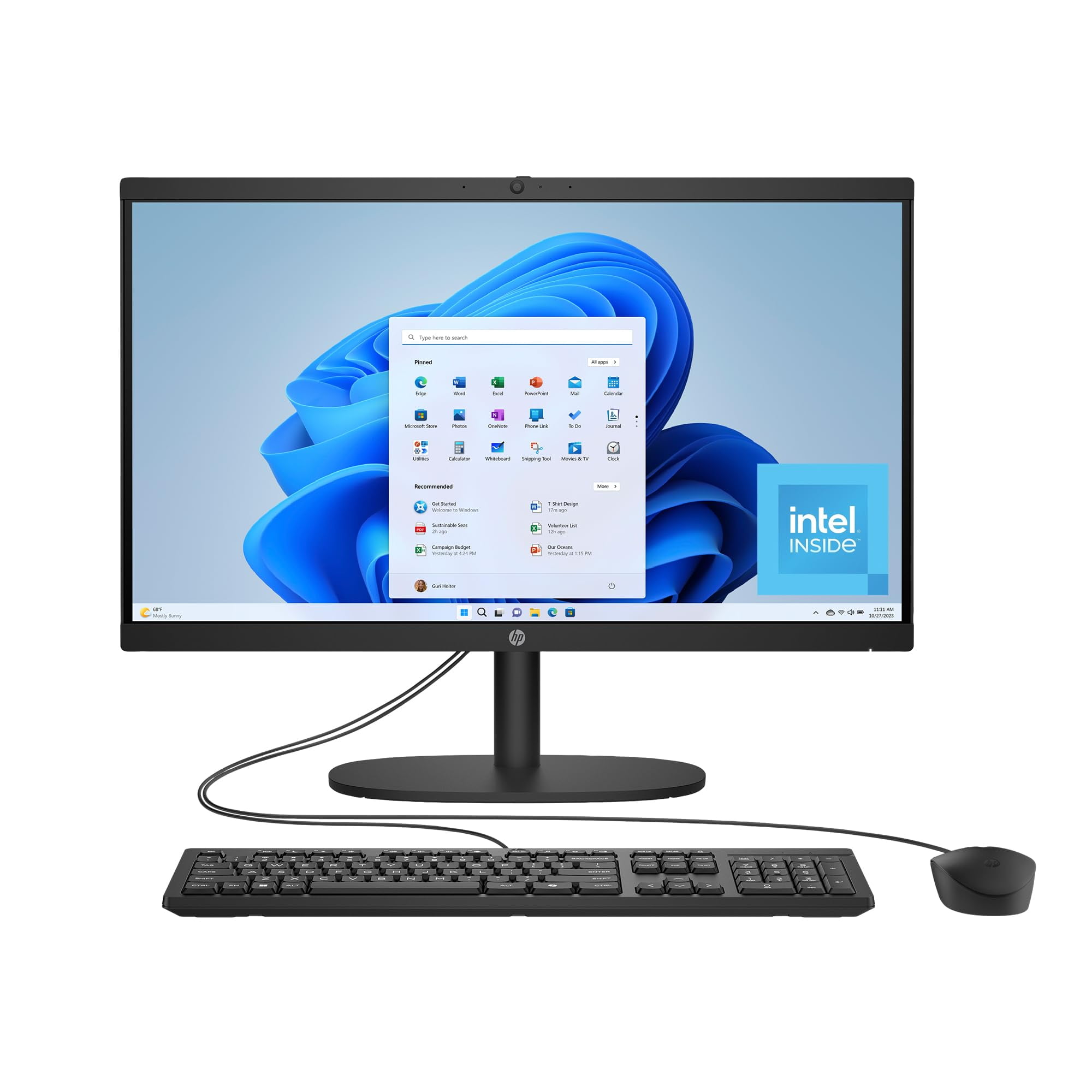 HP 21.45 inch All-in-One Desktop PC, FHD Display, Intel Processor N200, 8 GB RAM, 512 GB SSD ...