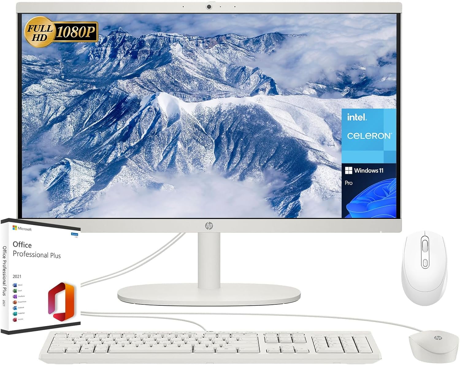 HP 21.5" All-in-One Desktop Computer, Anti-Glare 1080P FHD Display, 8GB ...
