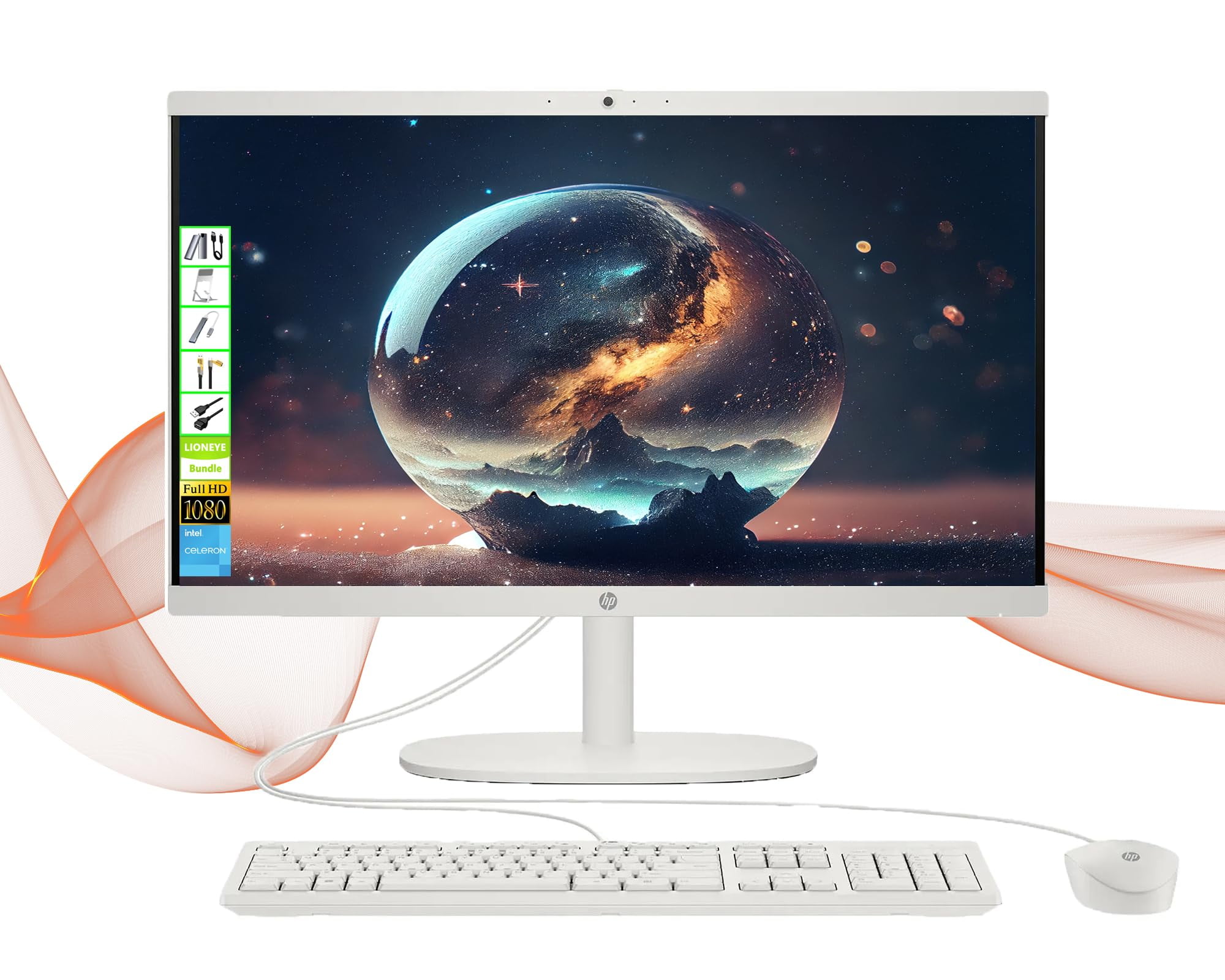 HP 21.5" FHD All-in-One 2025 Upgraded Desktop Computer | Intel Celeron ...