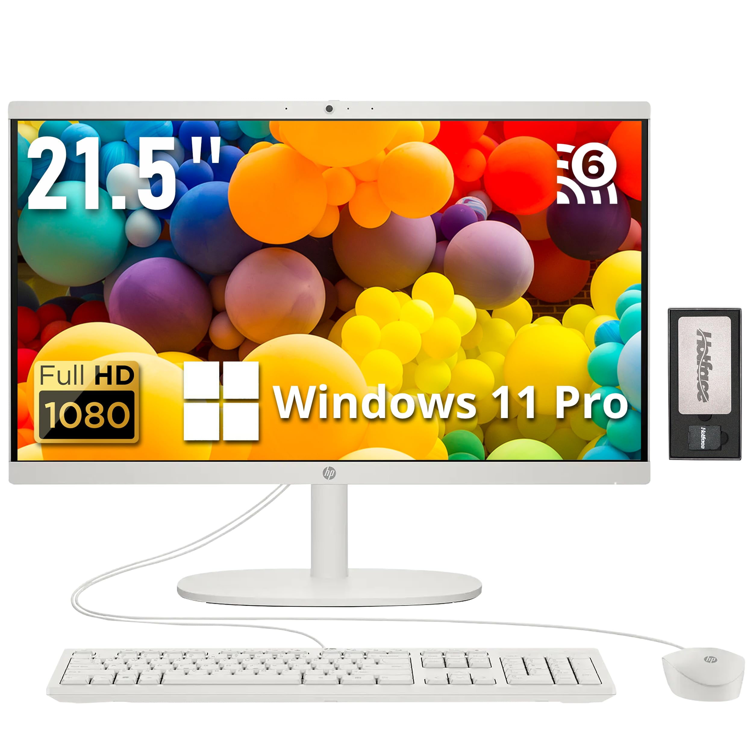 HP 21.5" FHD All-in-One Desktop, Intel Celeron J4025, 16GB RAM, 1.16TB Storage (1TB SSD + 160GB ...