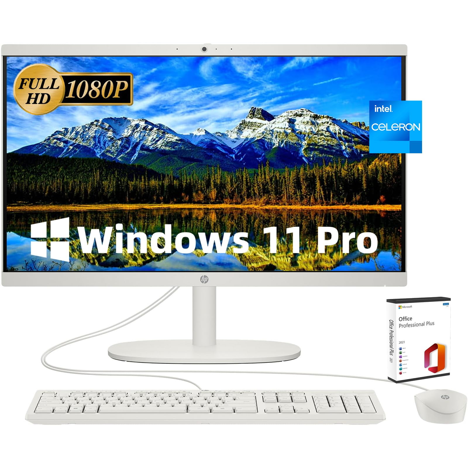 HP 21.5" FHD Display All-in-One Desktop, Intel Celeron J4025 (2-core ...