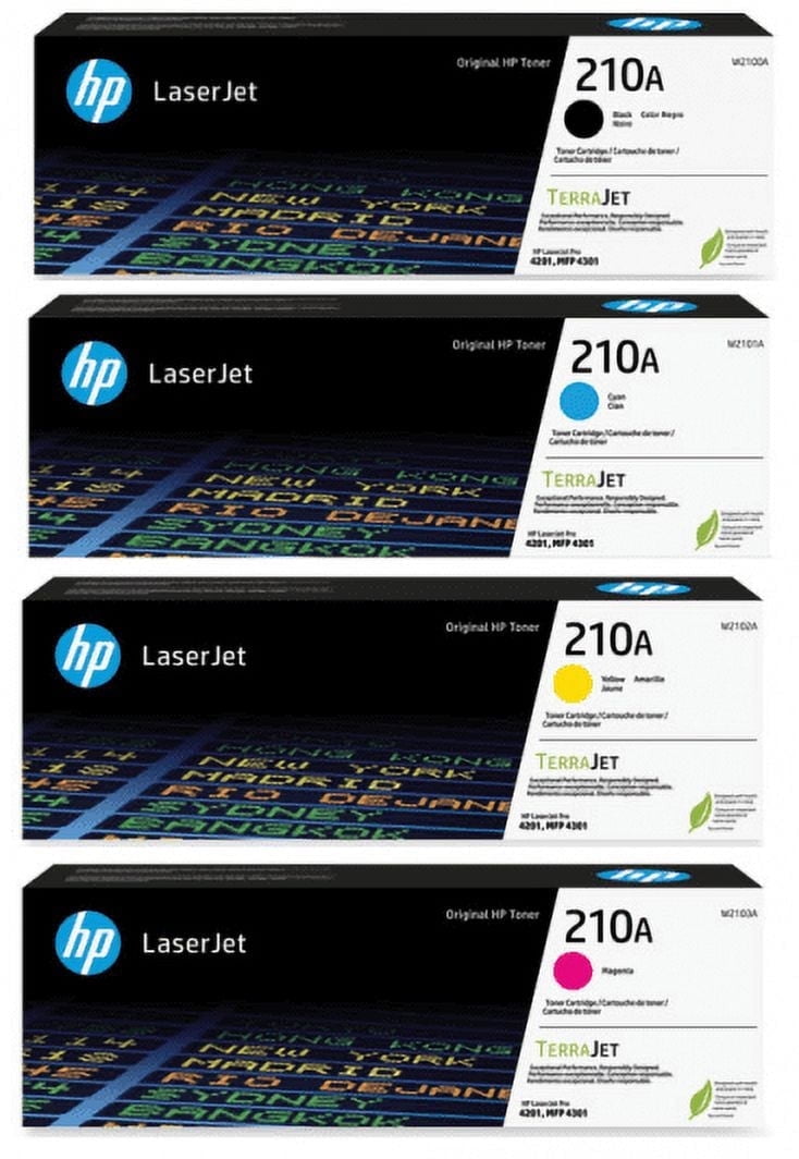 HP 210A Standard Yield Toner Set, LaserJet Cartridge, W2100A, W2101A ...