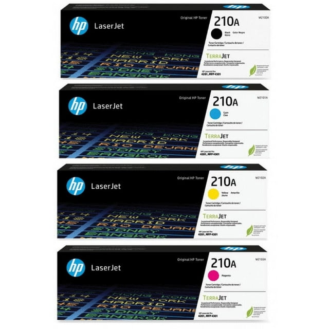 HP 210A Standard Yield Toner Set, LaserJet Cartridge, W2100A, W2101A ...