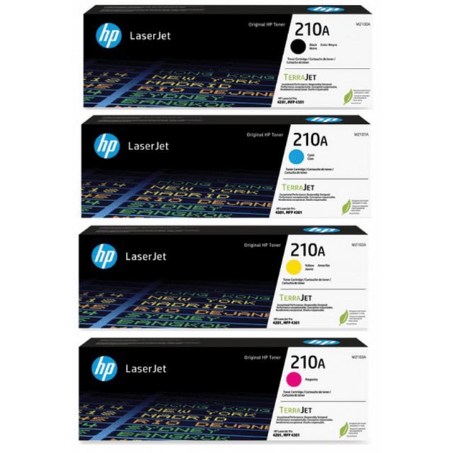 HP 210A Standard Yield Toner Set, LaserJet Cartridge, W2100A, W2101A ...