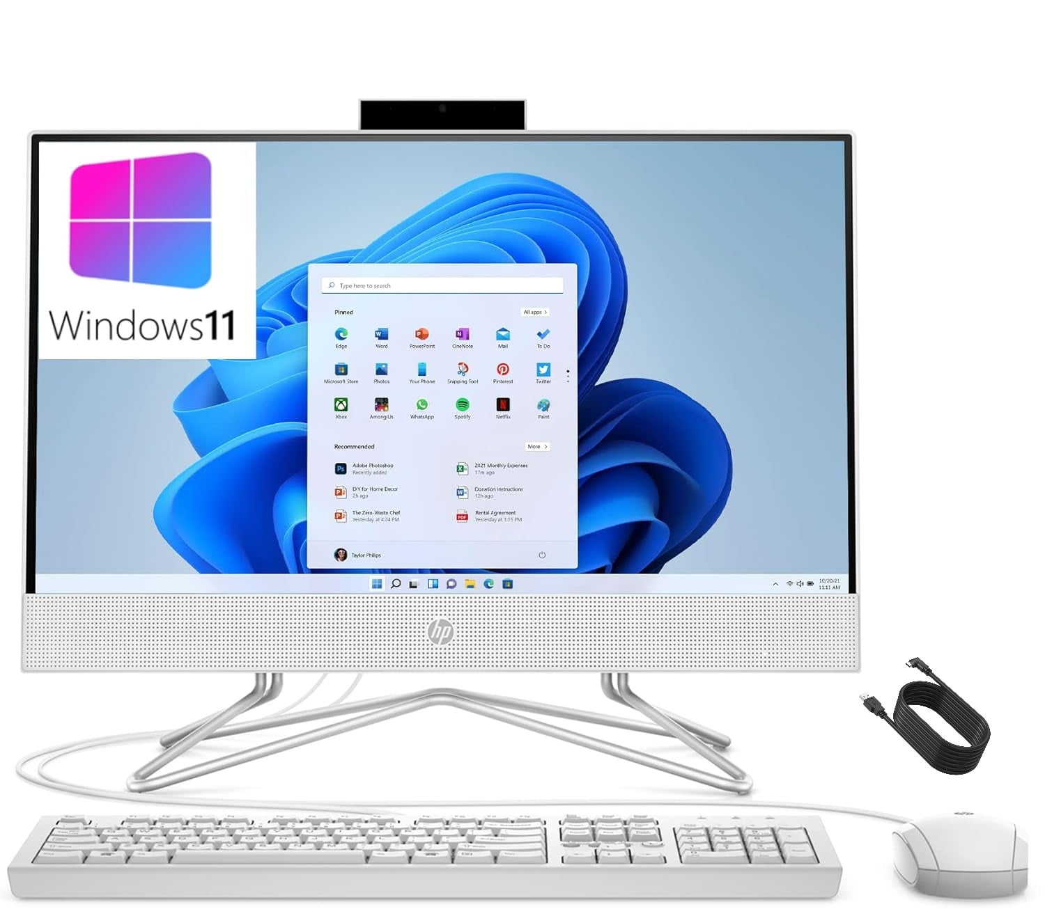 "HP 22 All-in-One Desktop, 21.5"" FHD, Intel Celeron J4025, 32GB DDR4 ...