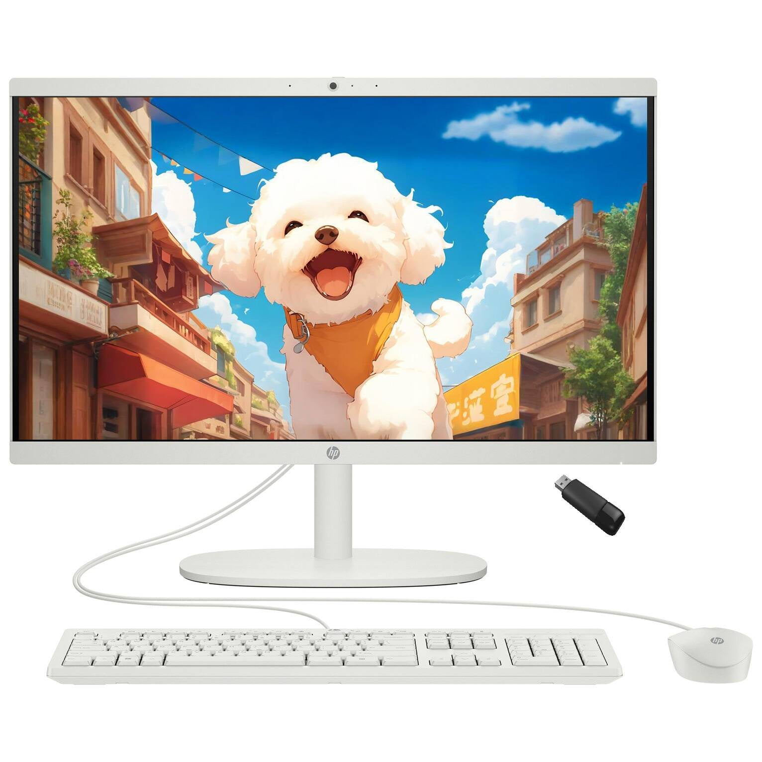 HP 22 Inch All-in-One Desktop Computer Intel Quad Core Processor FHD ...