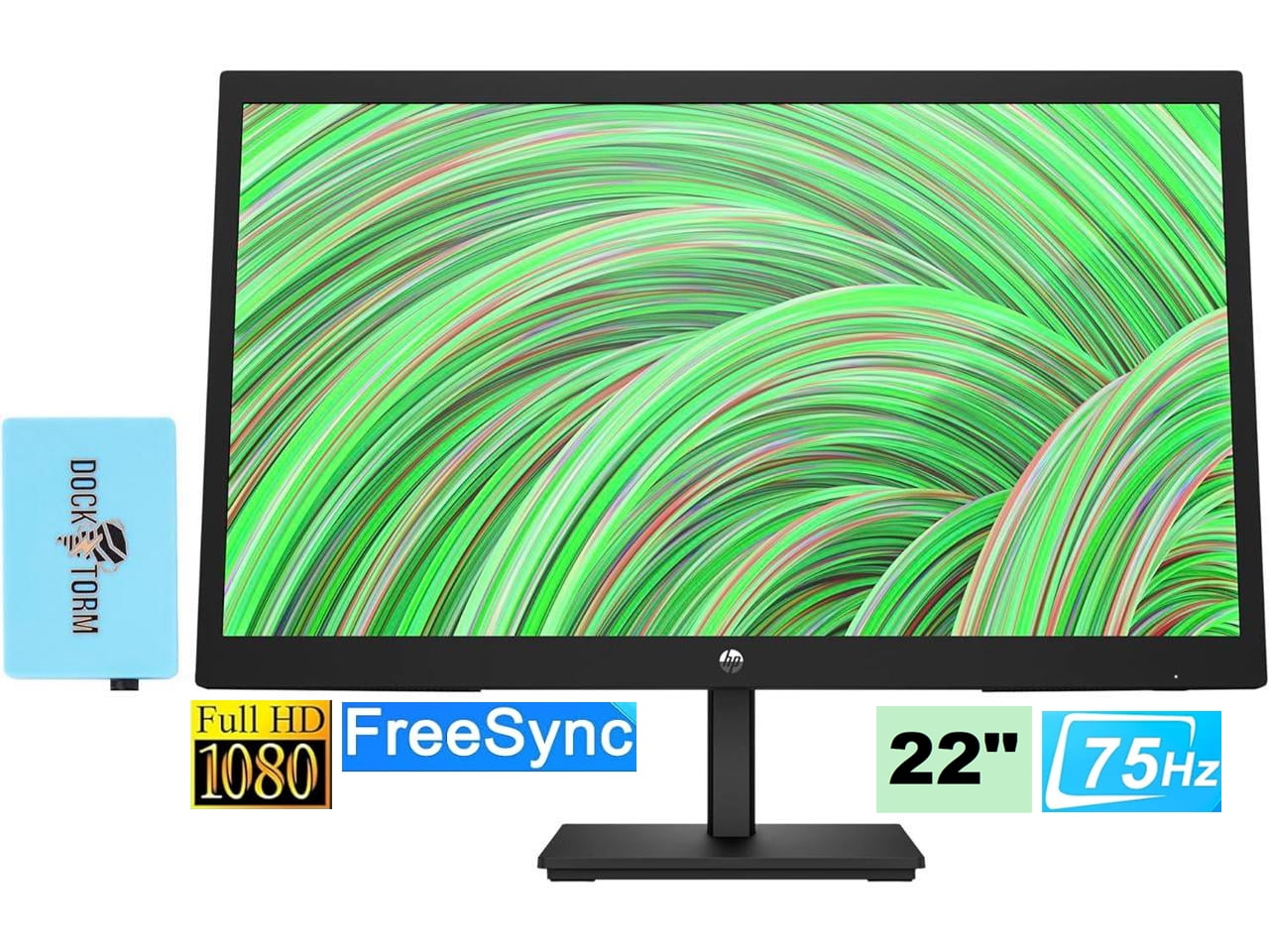 HP 22 inch LED FHD FreeSync Monitor with Docztorm Dock, 22" Full HD ...