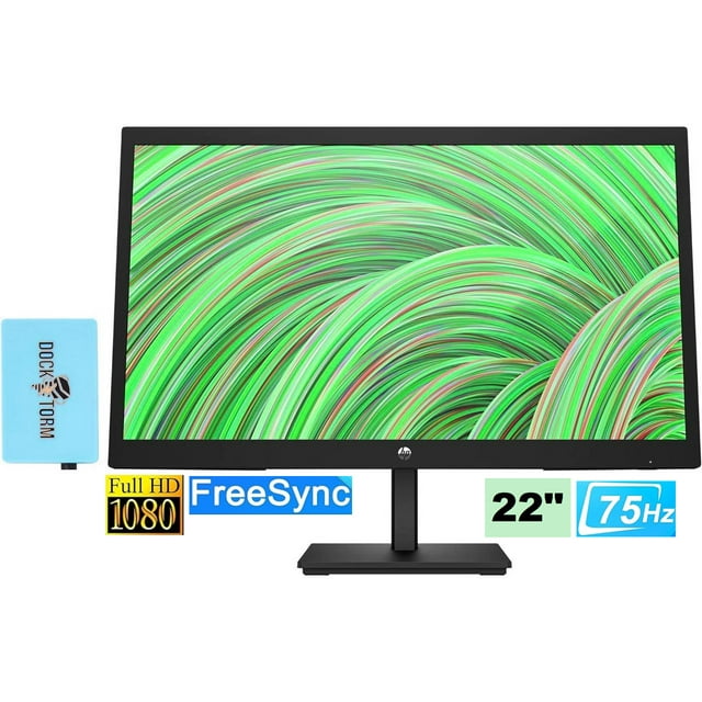 HP 22 inch LED FHD FreeSync Monitor with Docztorm Dock, 22" Full HD ...