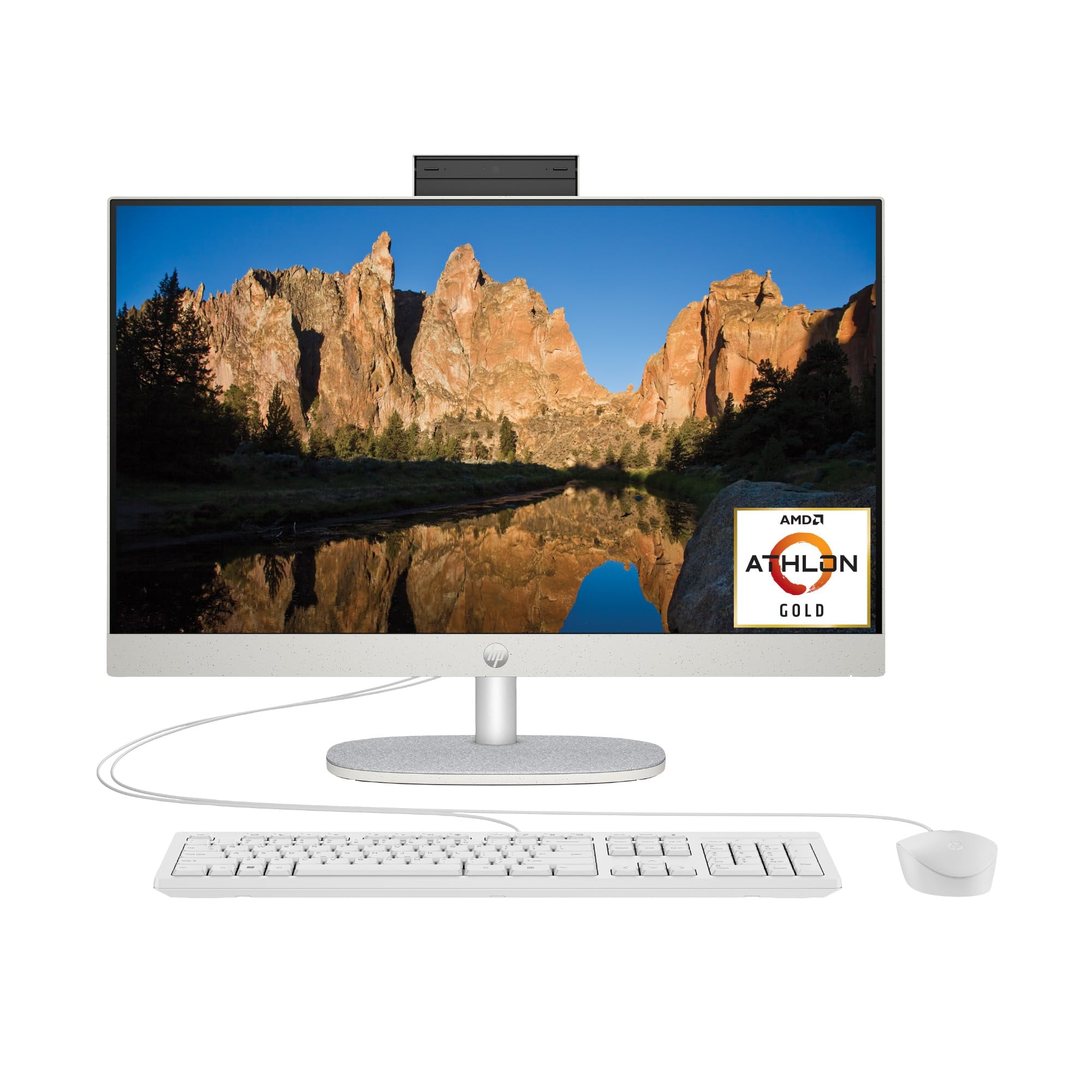 HP 23.8 inch All-in-One Desktop PC, FHD Display, AMD Athlon Gold 7220U ...