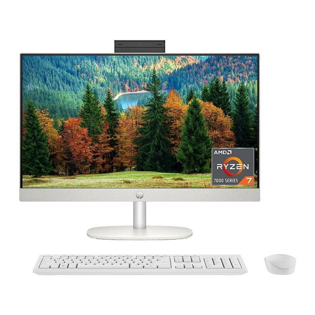 HP 23.8 inch All-in-One Desktop PC, FHD Display, AMD Ryzen 7 7730U, 16 ...