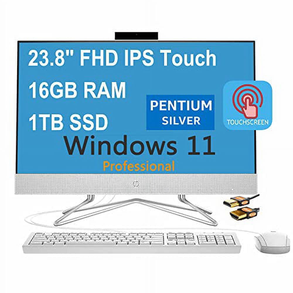 HP 24 All-in-One Desktop Computer 23.8" FHD IPS 72% NTSC Touchscreen ...