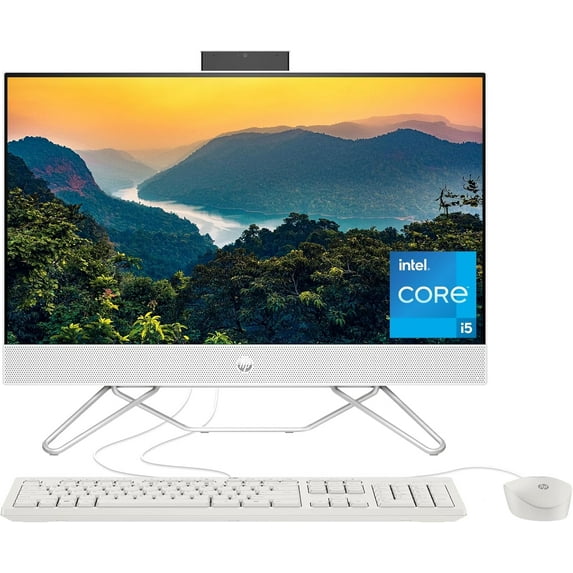 HP 24-CB100 All-in-One Desktop 2024 New, Intel i5-1235U 10-Core, 23.8 ...