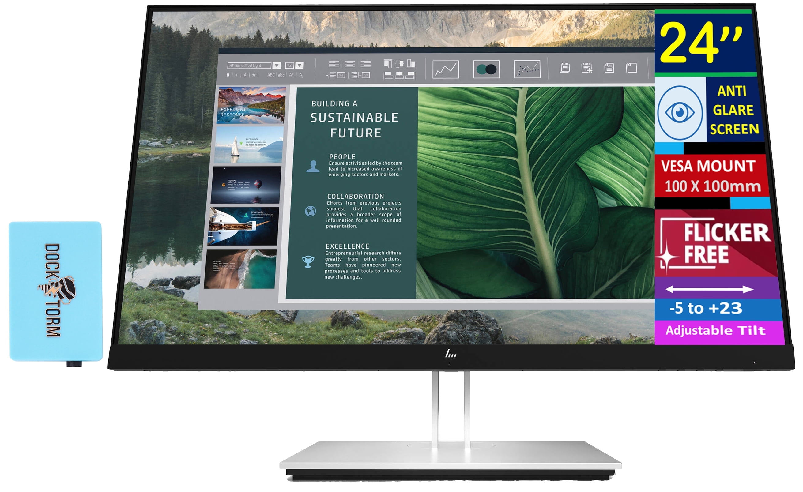 HP 24" E24u G4 FHD USB-C Monitor w/5ms Response Time, Anti-Glare ...