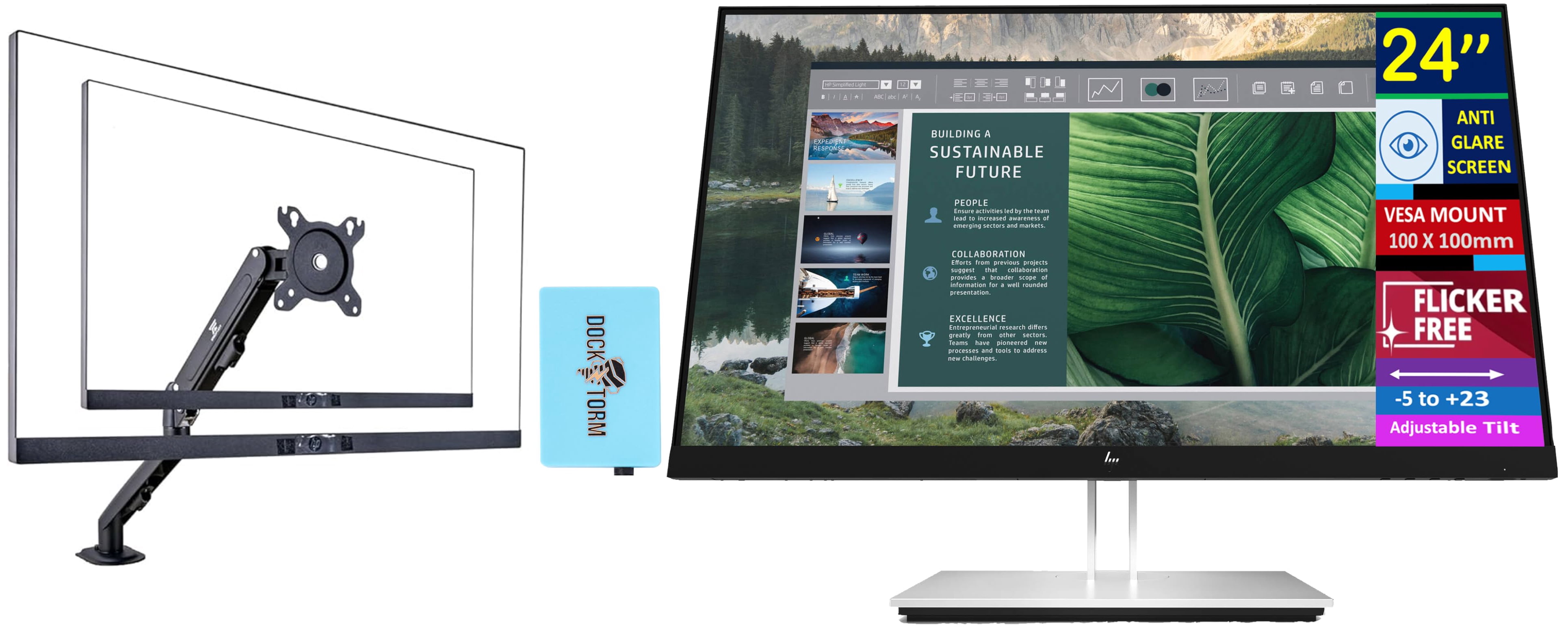 HP 24" E24u G4 FHD USB-C Monitor w/5ms Response Time, Anti-Glare ...