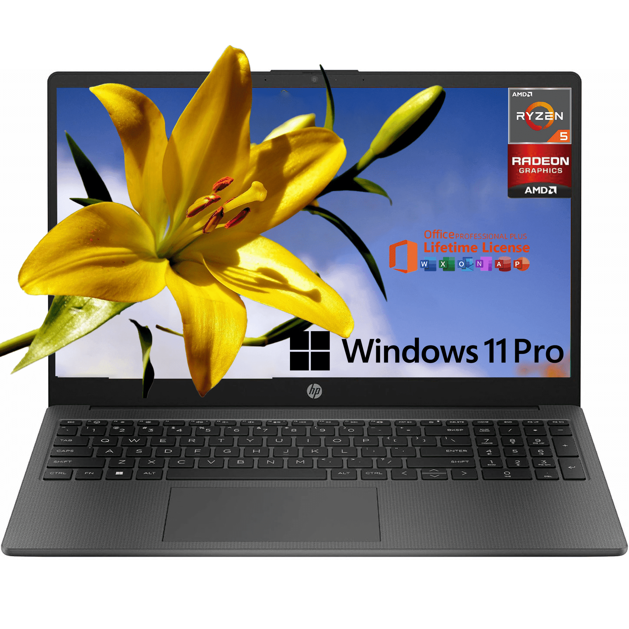 HP 255 G10 Business Laptop, 15.6" FHD Display, AMD Ryzen 5 7530U, 16GB RAM, 512GB PCIe SSD ...