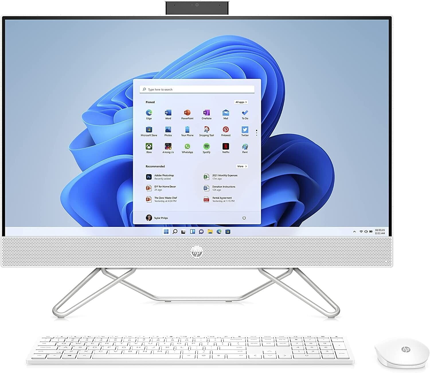 HP 27” All-in-One Desktop PC, AMD Ryzen 7 5700U, 12 GB RAM, 256 GB SSD ...