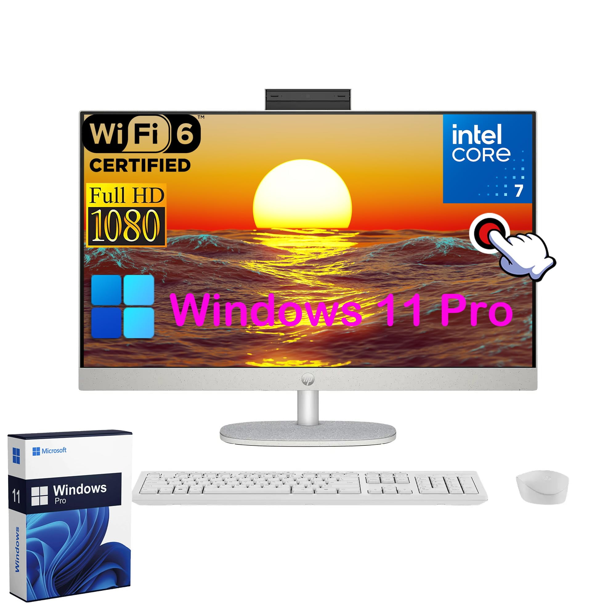 HP 27" All-in-One Touchscreen Desktop PC- Intel 12-Core Ultra 7 155U ...